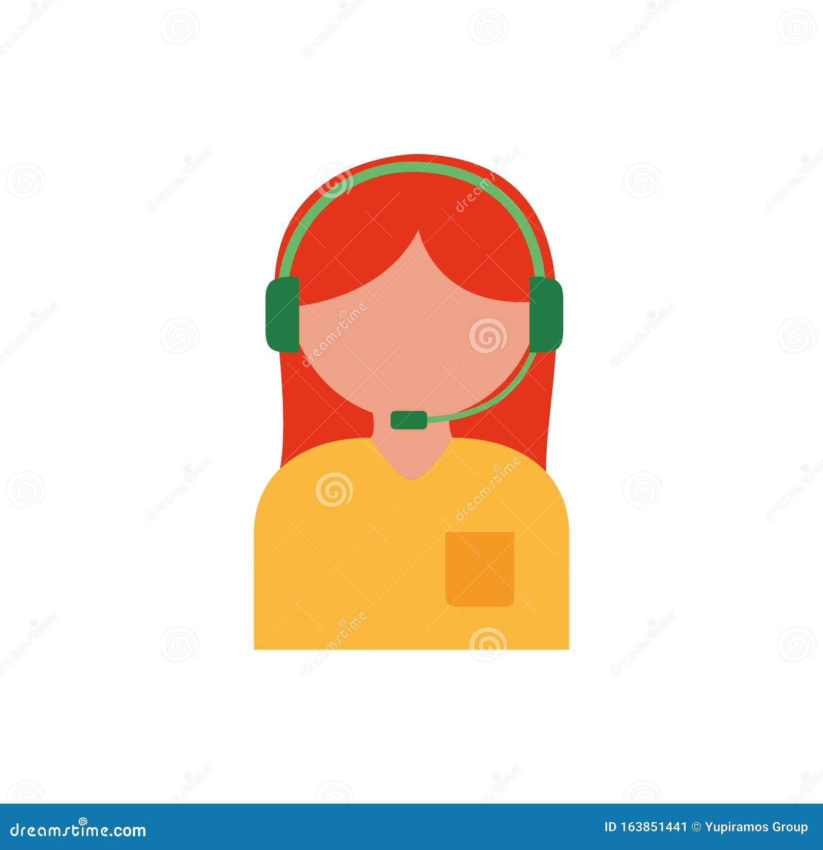 Isolated Woman with Headphone Icon Flat Design Stock Vector ...