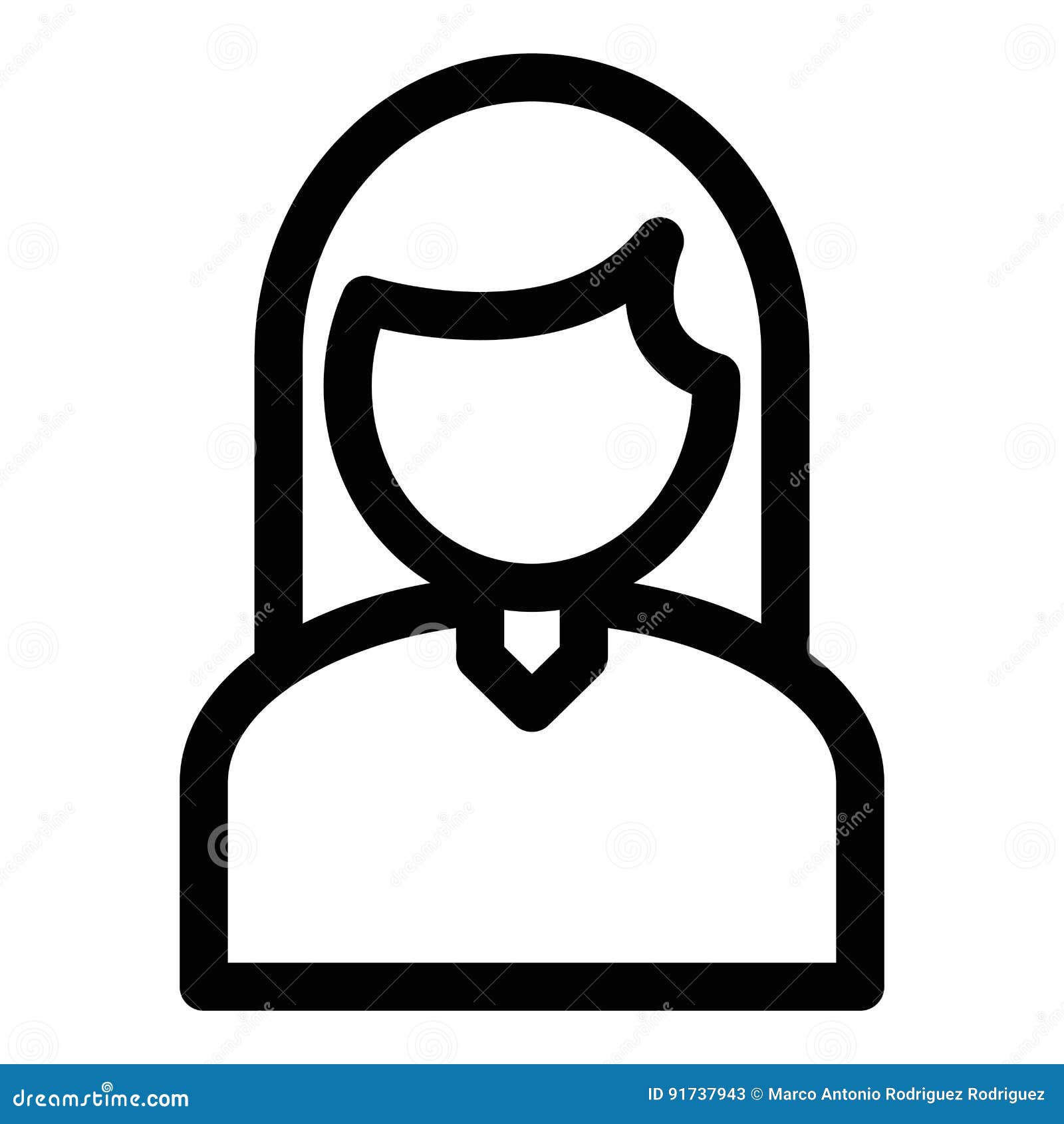 Isolated woman icon stock illustration. Illustration of lady - 91737943