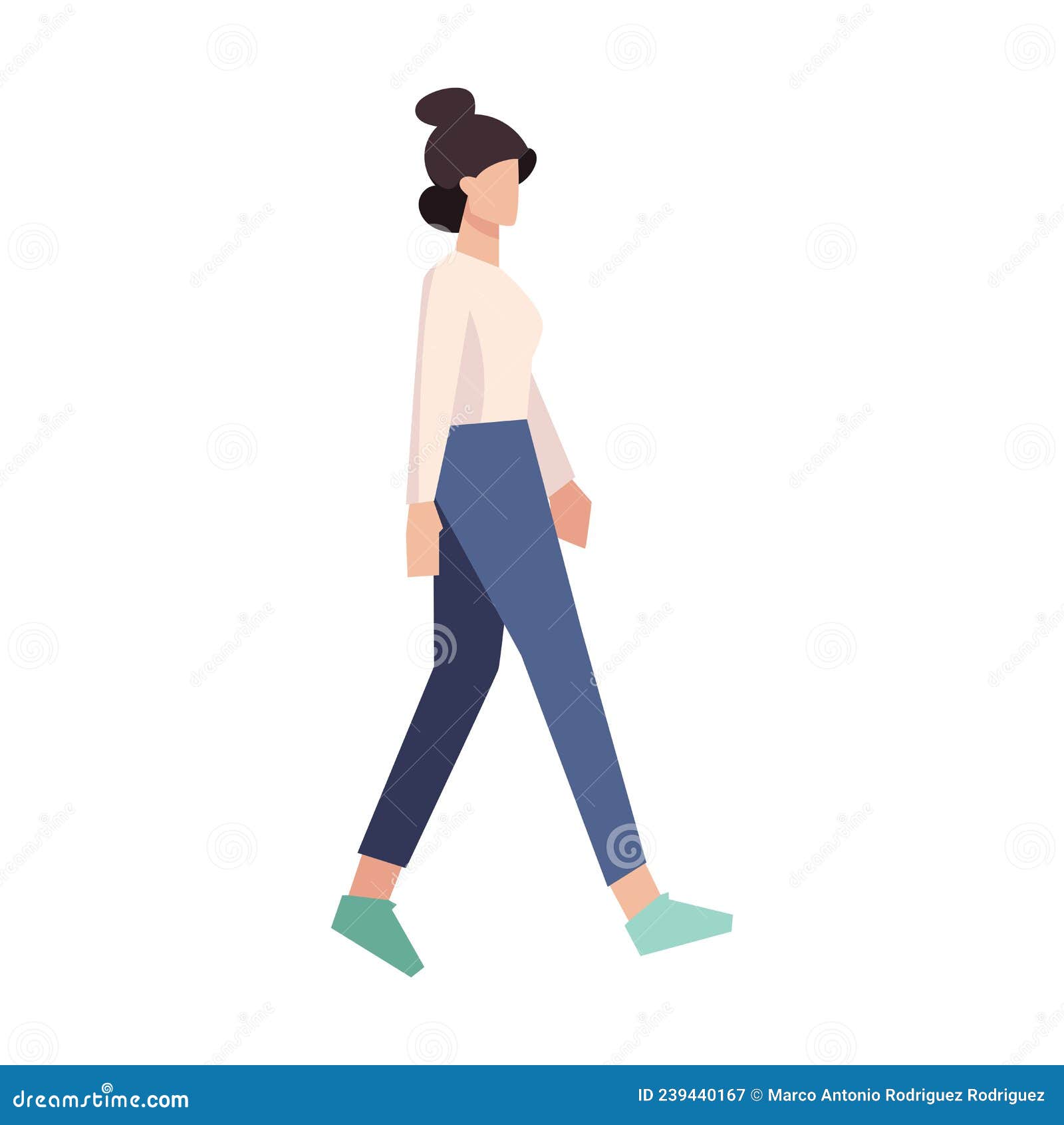 Isolated Woman Walk Vector Illustration Stock Vector - Illustration of ...