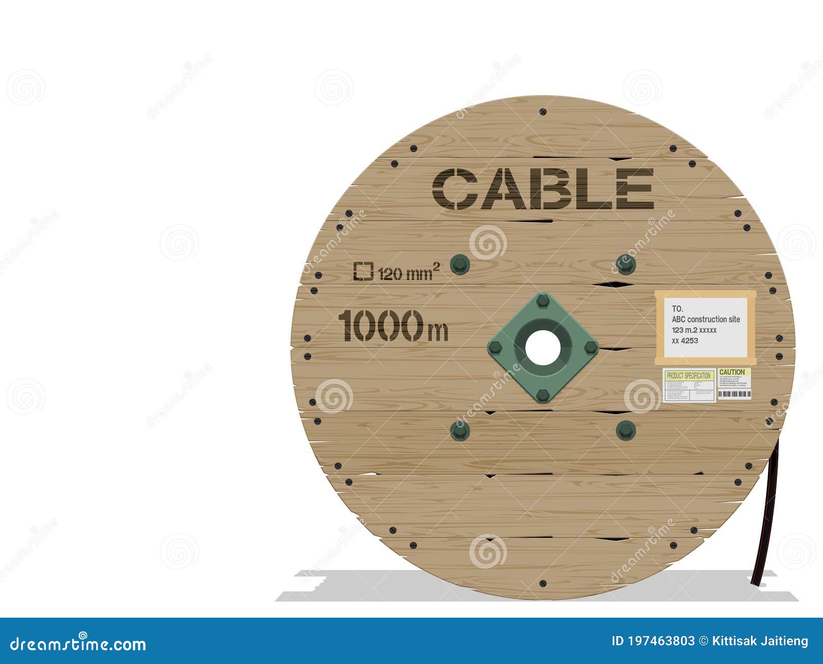 Isolated Wooden Cable Roll O Transparent Background Stock Vector ...
