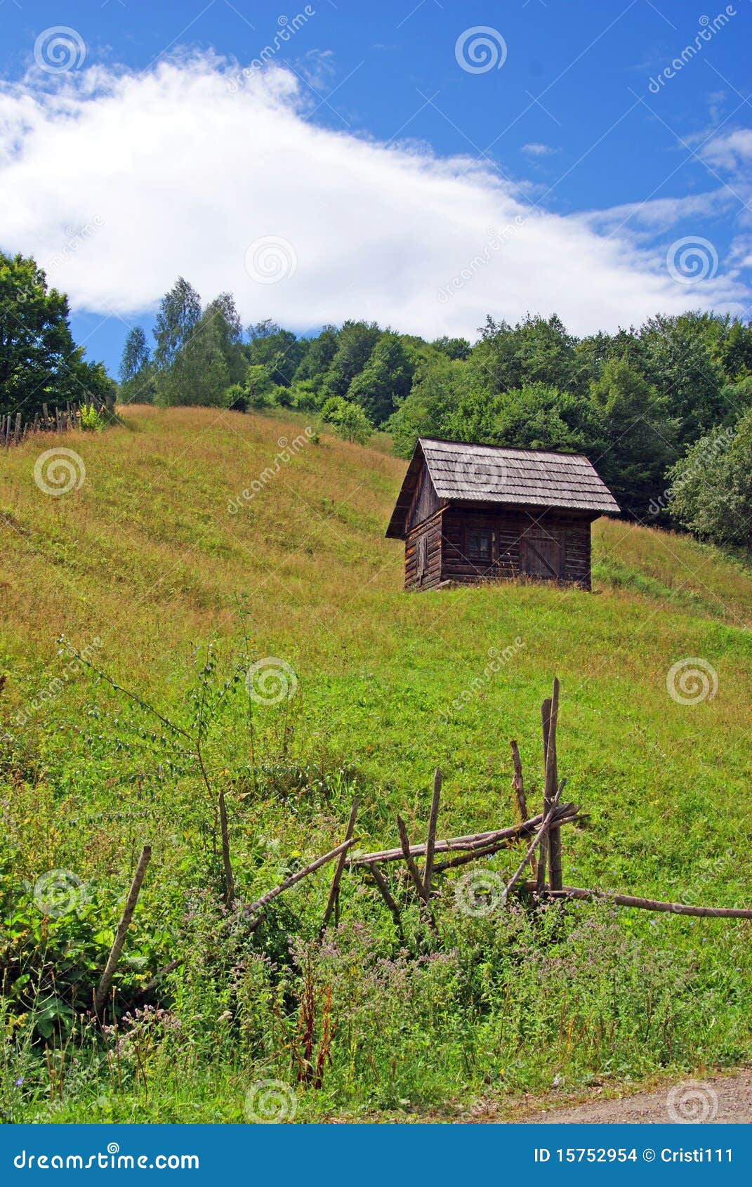Isolated wooden house stock photo. Image of autumn, property - 15752954