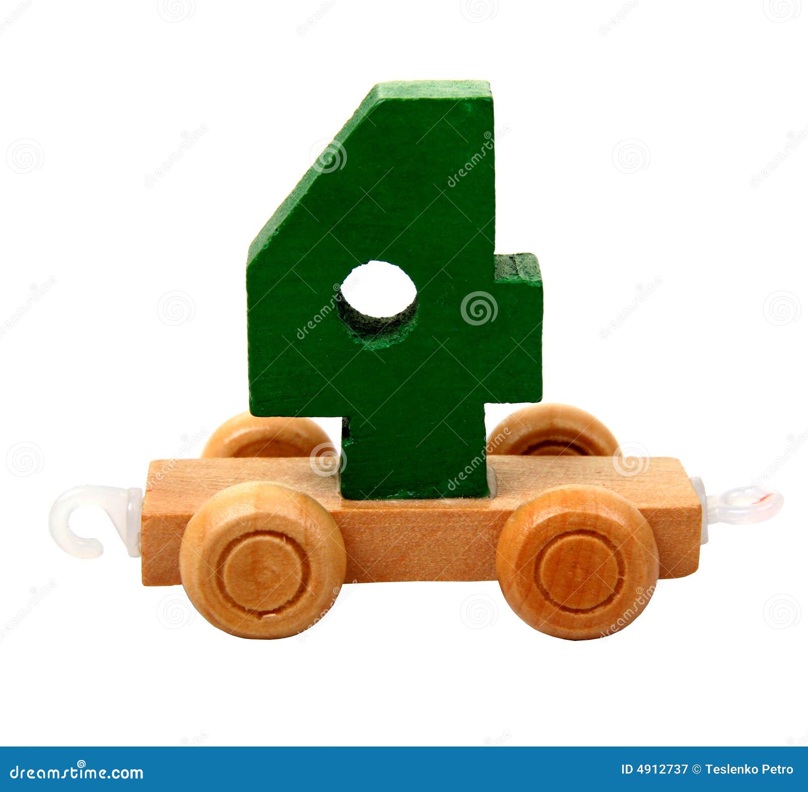 Isolated Wooden Number Four Stock Image - Image of four, numbers: 4912737