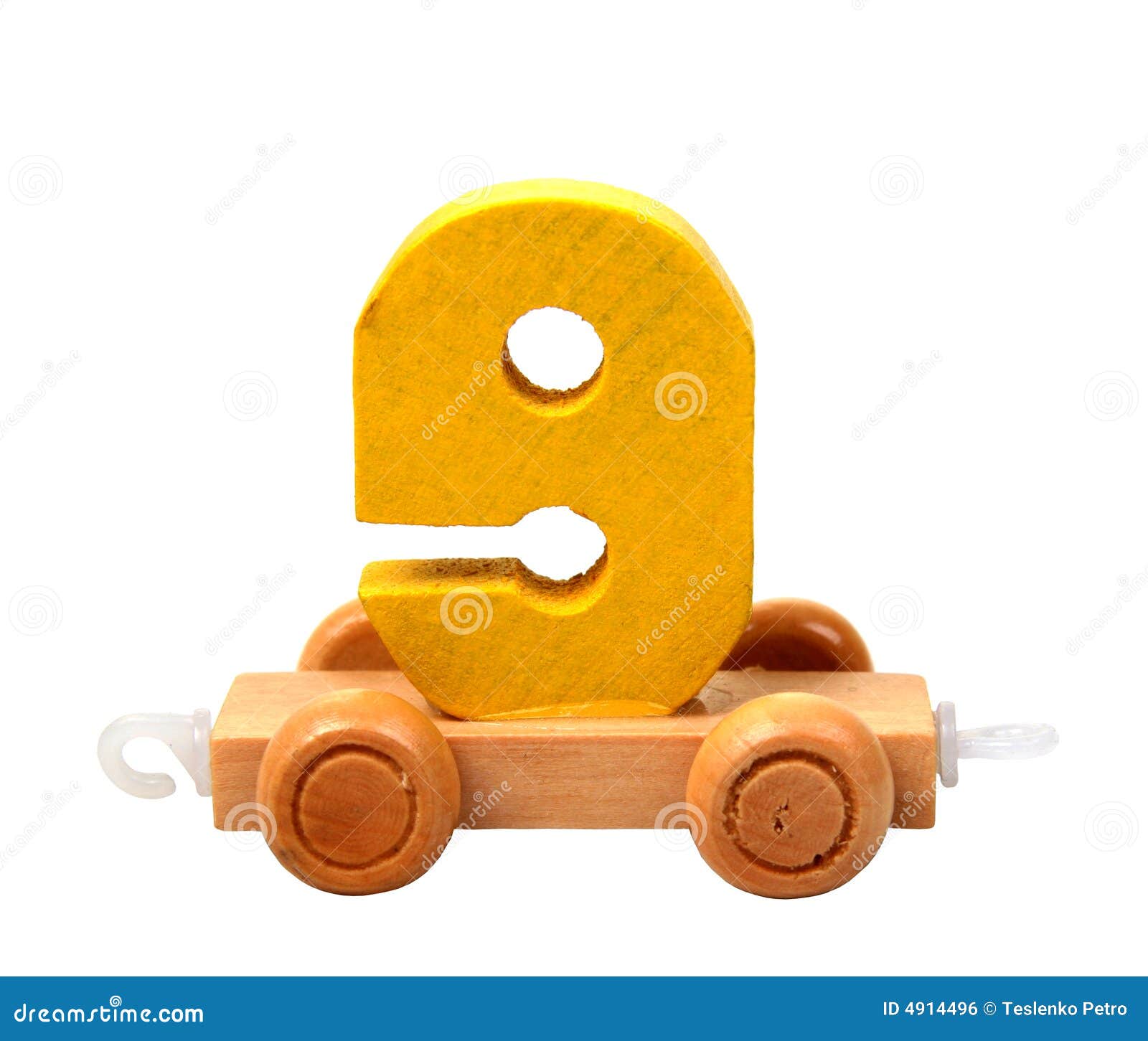 Isolated Wooden Number Nine Stock Photo - Image of background ...