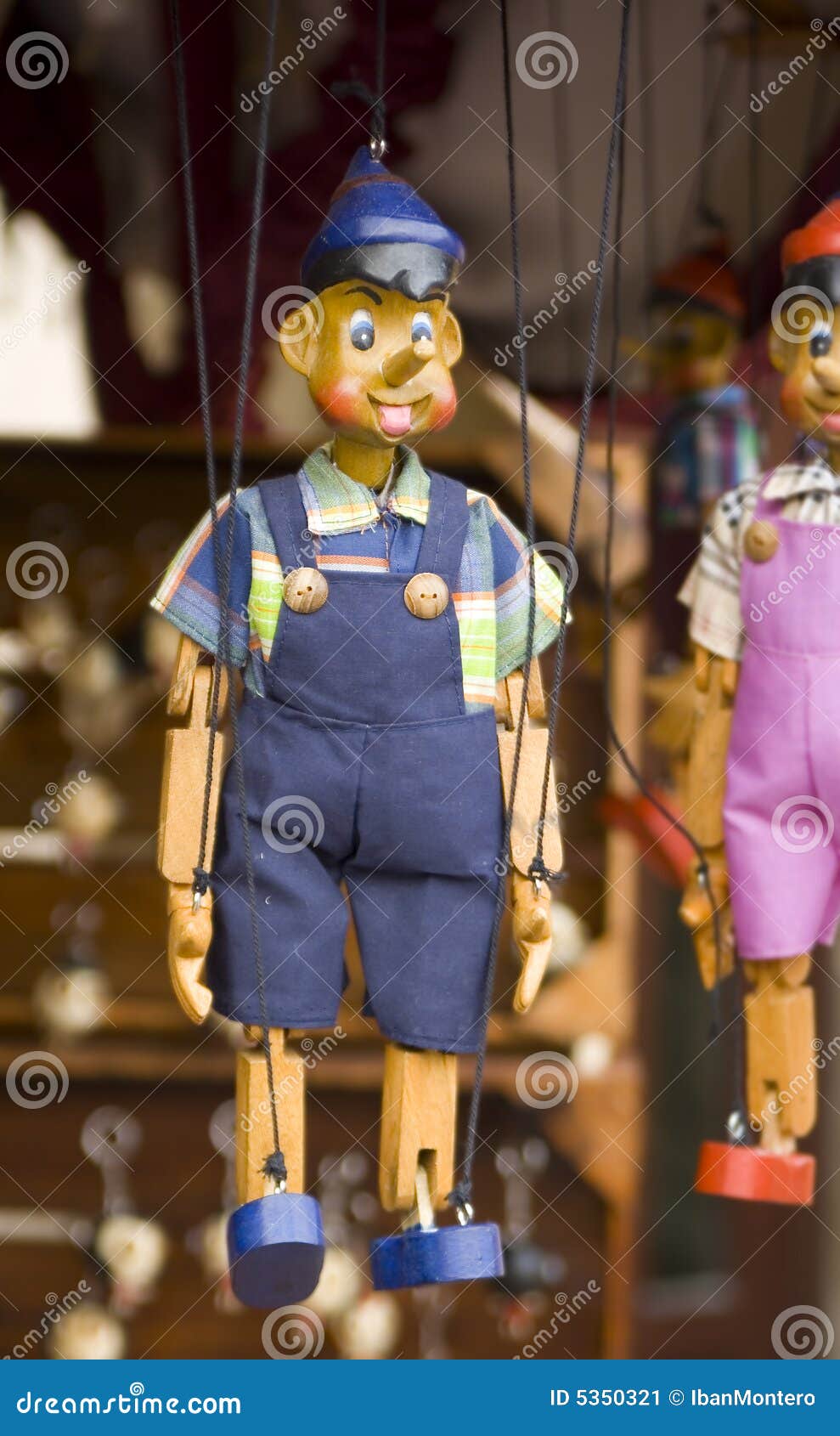 Isolated wooden puppet stock image. Image of thread, nose - 5350321