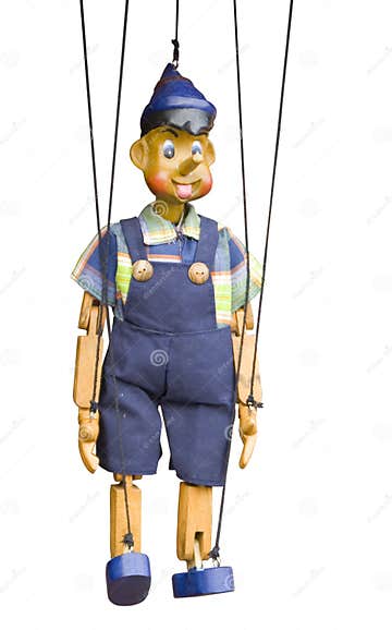 Isolated wooden puppet stock photo. Image of control, thread - 5350338