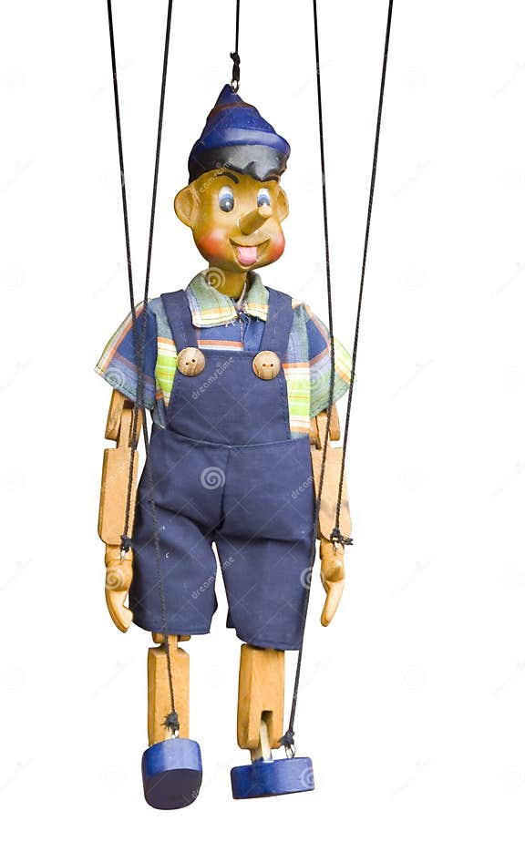 Isolated wooden puppet stock photo. Image of control, thread - 5350338