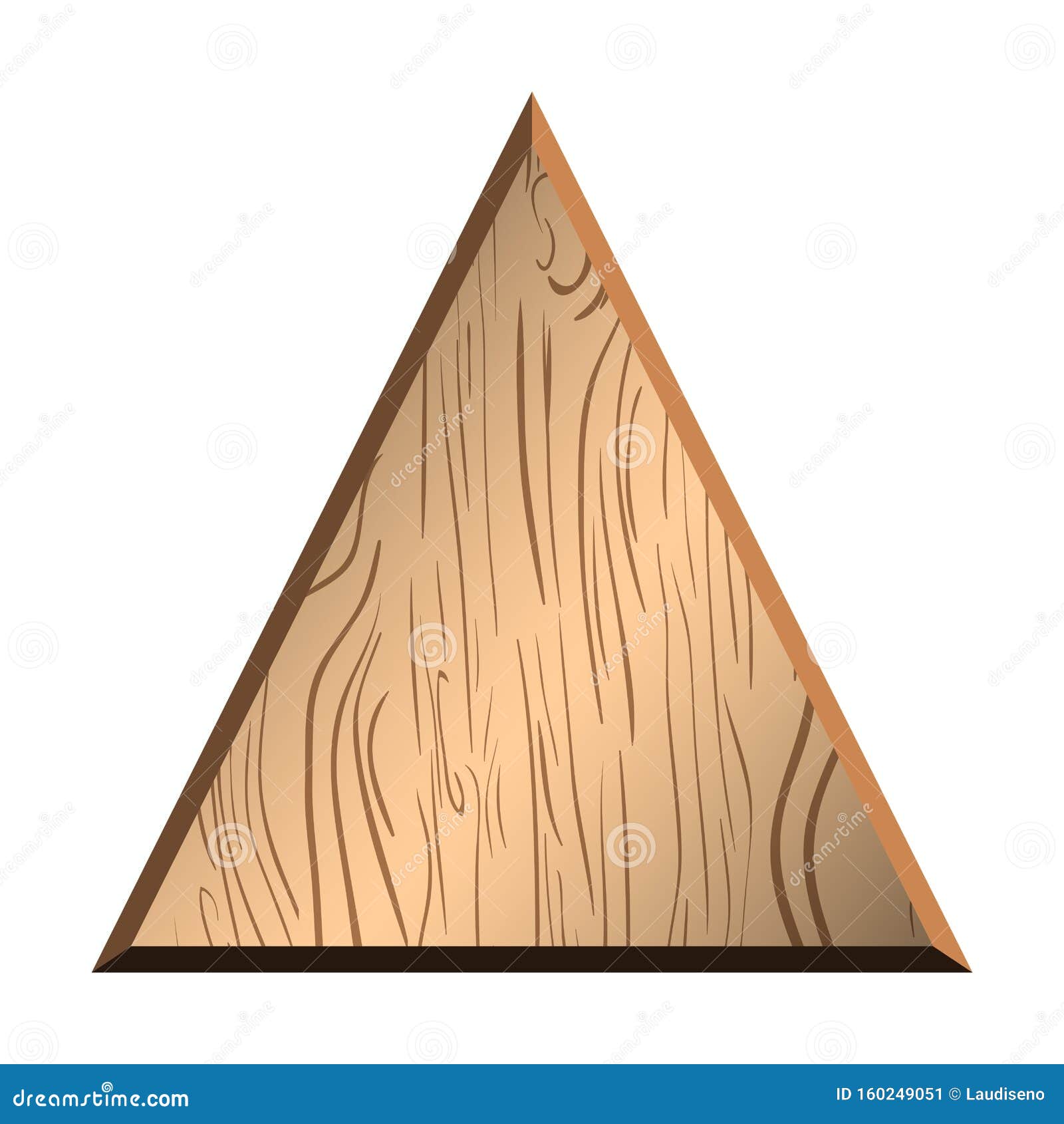 Isolated wooden triangle stock vector. Illustration of background ...