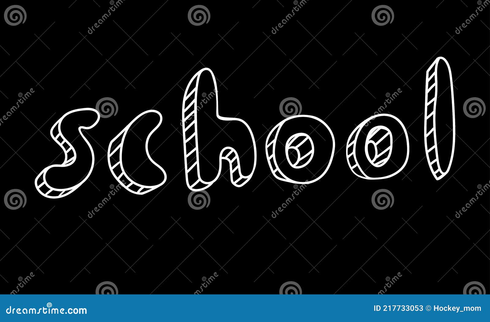 Isolated Word `school` in Doodle Style. Stock Vector - Illustration of ...