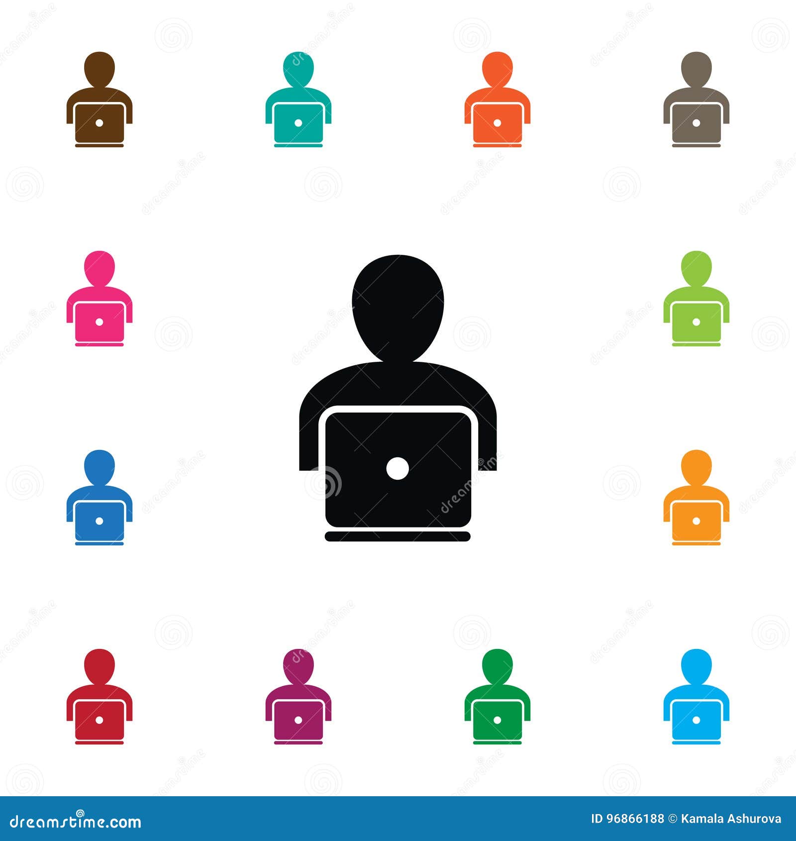 Isolated Working Icon. Laptop Vector Element Can Be Used for Laptop ...