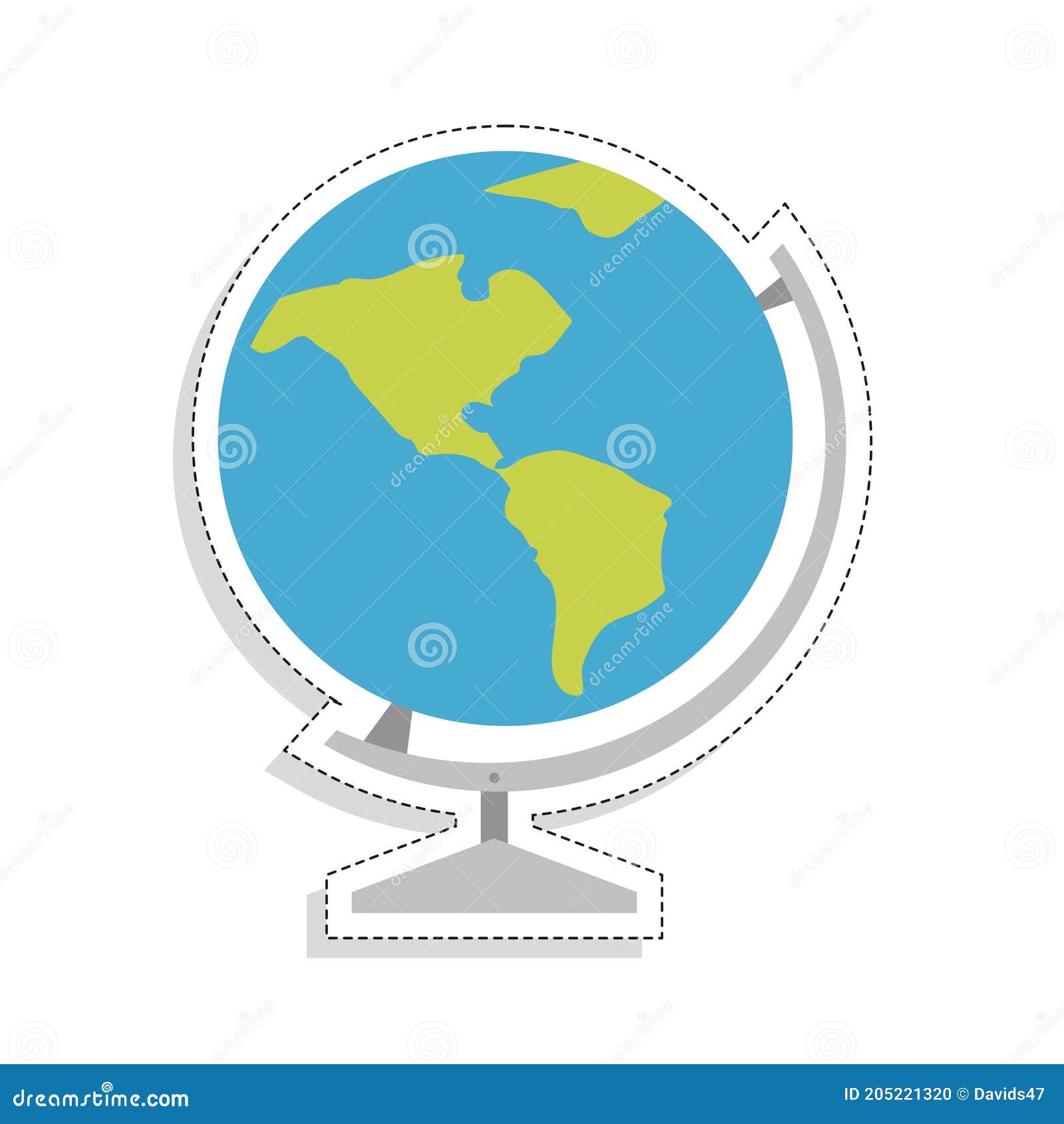 Isolated World Map Tool Sticker Stock Vector - Illustration of ...