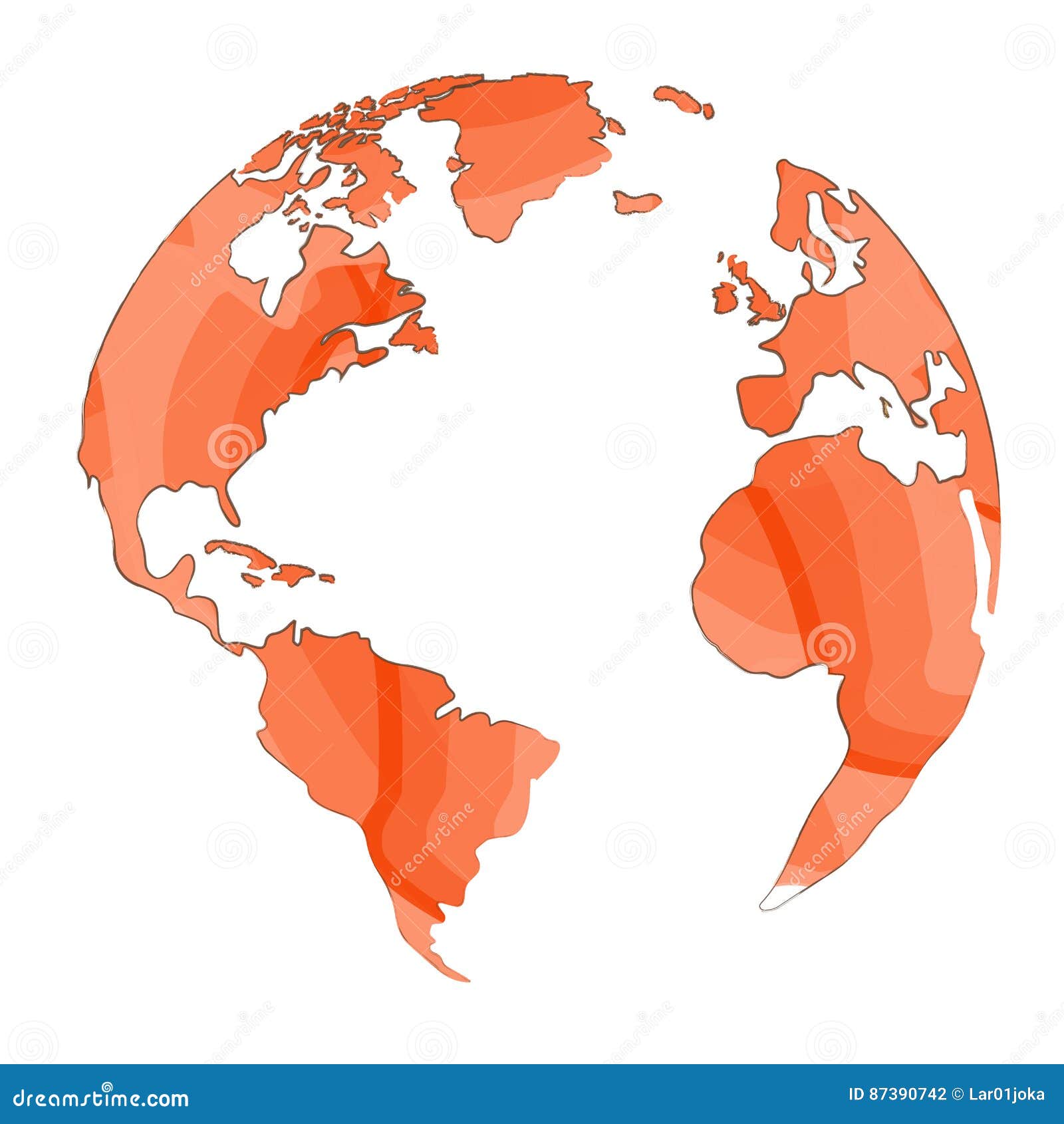 Isolated World map stock vector. Illustration of vector - 87390742