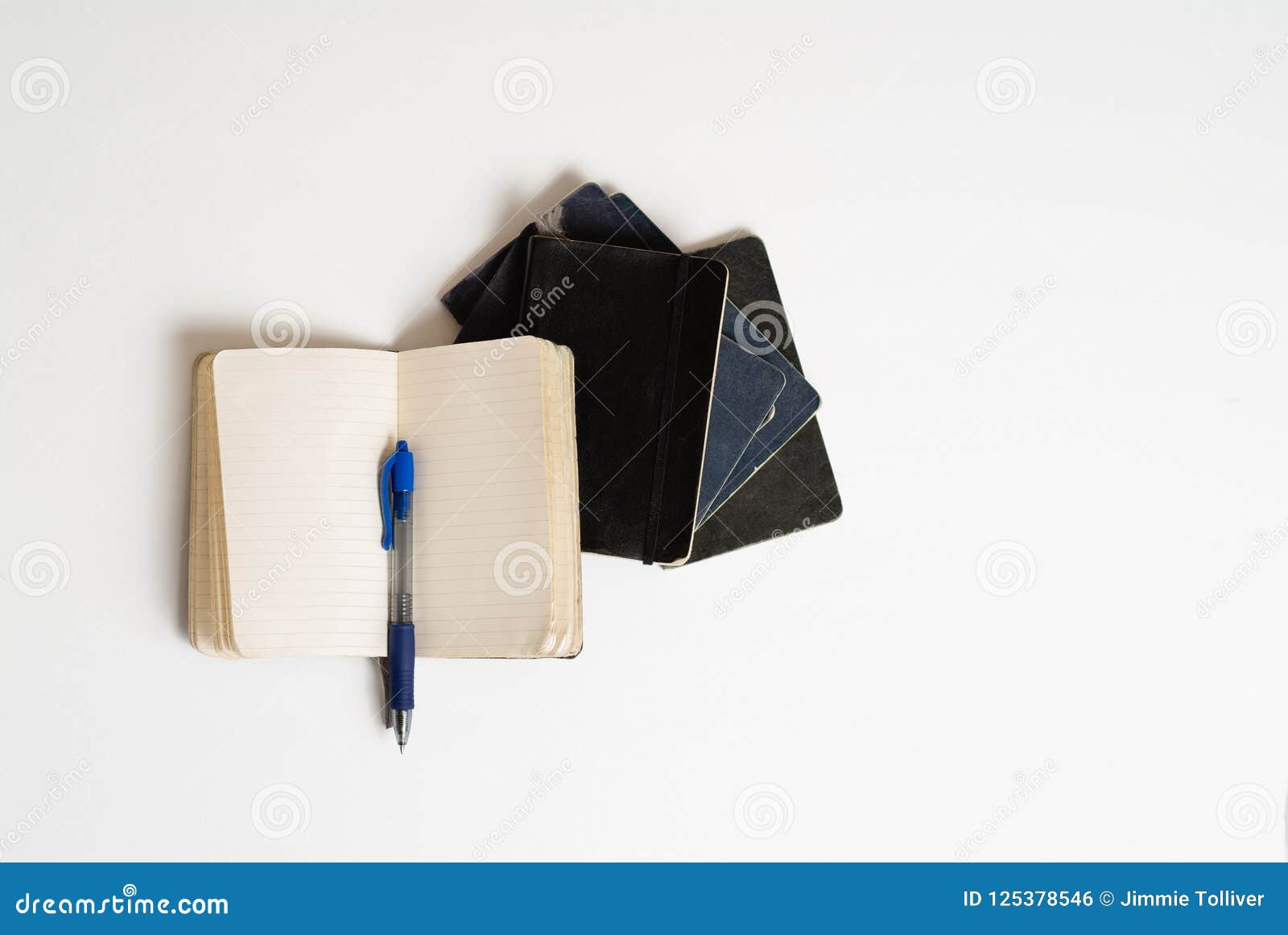 Isolated Worn Notebook with Pen Stock Photo - Image of notepad ...