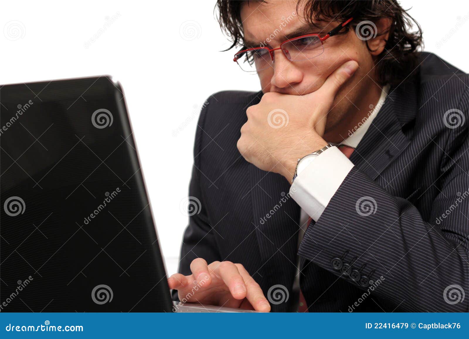 Isolated Worried Business Man Stock Image - Image of desk, formal: 22416479