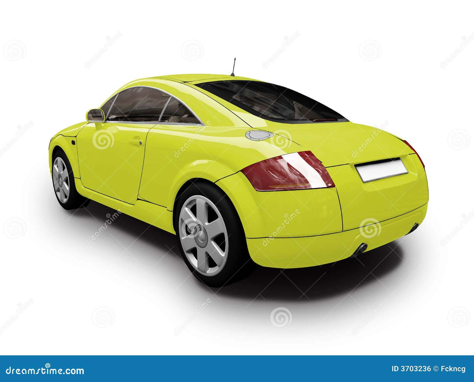 Isolated Yellow Car Back View Stock Illustration - Illustration of ...