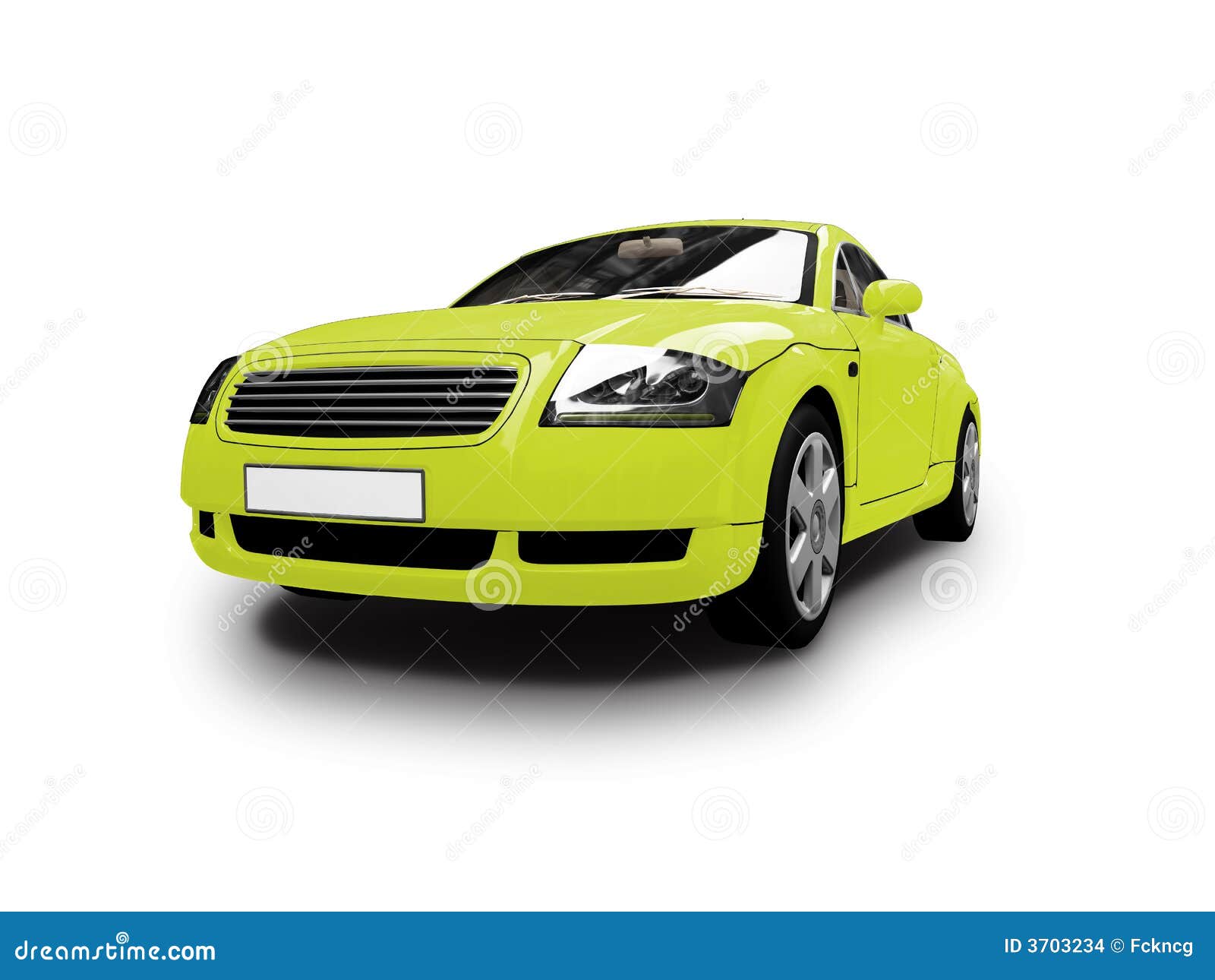 Isolated Yellow Car Front View Stock Illustration - Illustration of ...