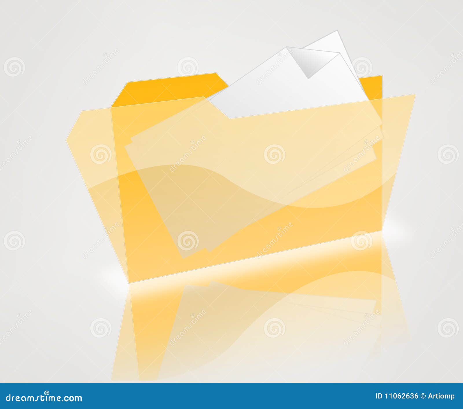 Isolated Yellow Folder with Blank Letter Stock Illustration ...