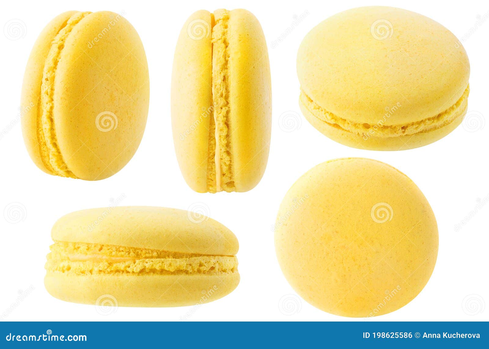 Isolated Yellow Macaroon at Different Angles Stock Photo - Image of ...