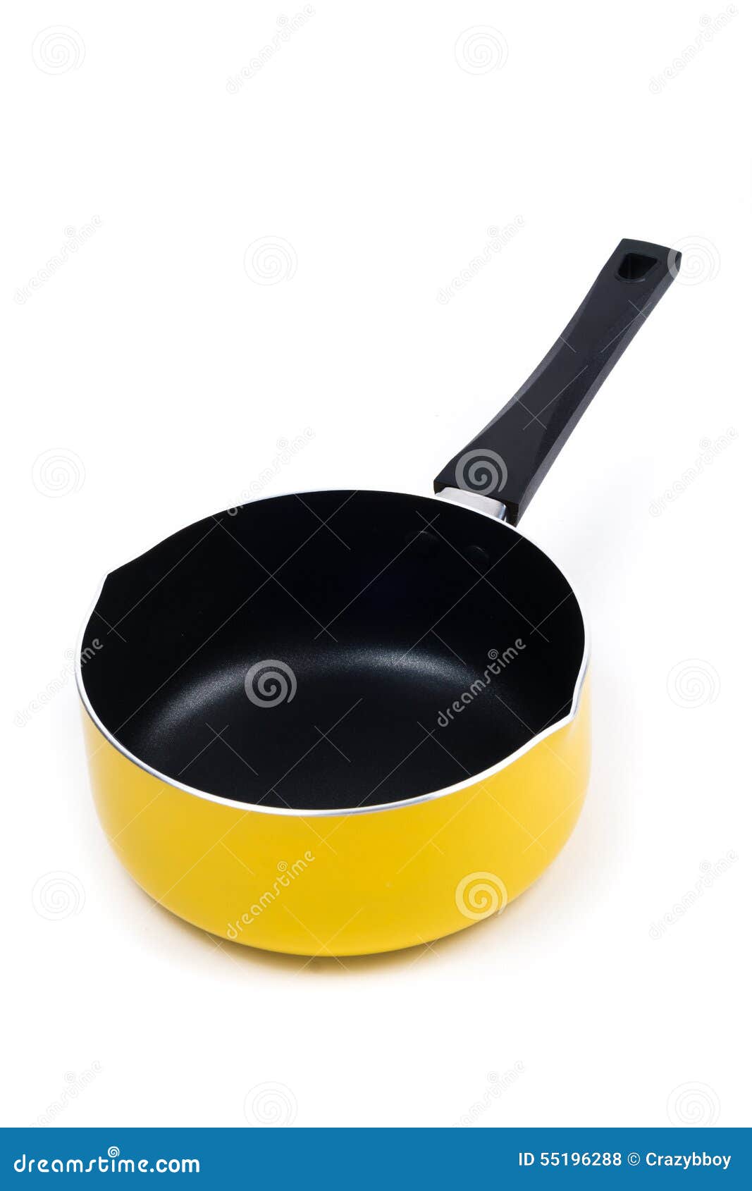 Isolated yellow pan stock photo. Image of metal, isolated - 55196288