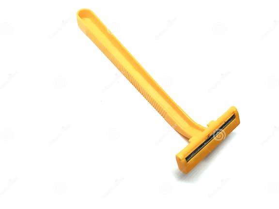 Isolated Yellow Razor on White Background Stock Photo - Image of groom ...