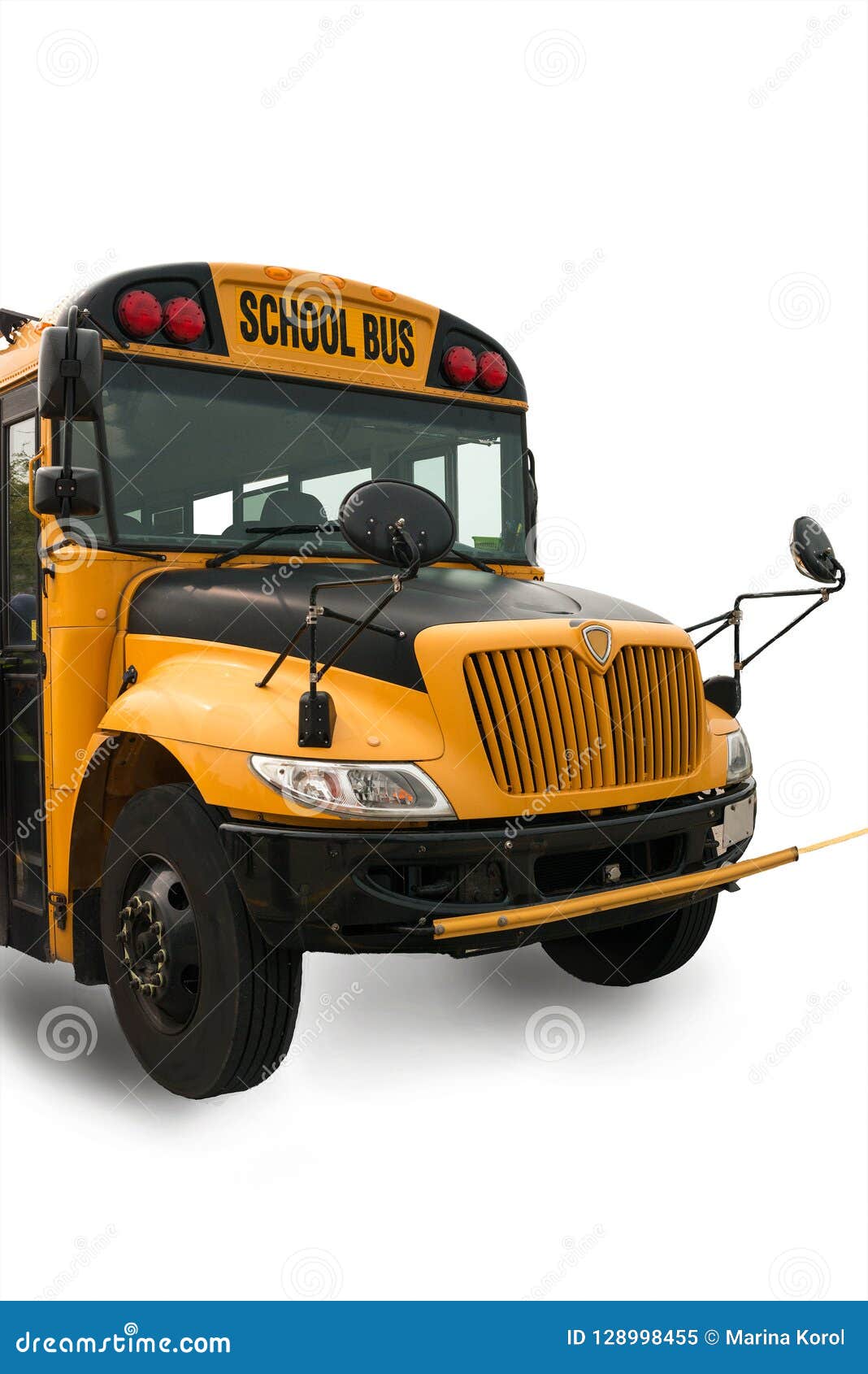 Isolated Yellow School Bus- the Front View. Stock Image - Image of ...