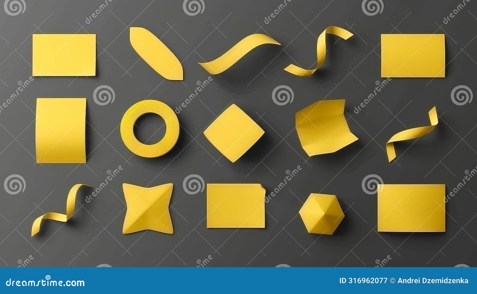 An Isolated Yellow Sticker Mockup with Shadows and Curly Edges. Tags ...
