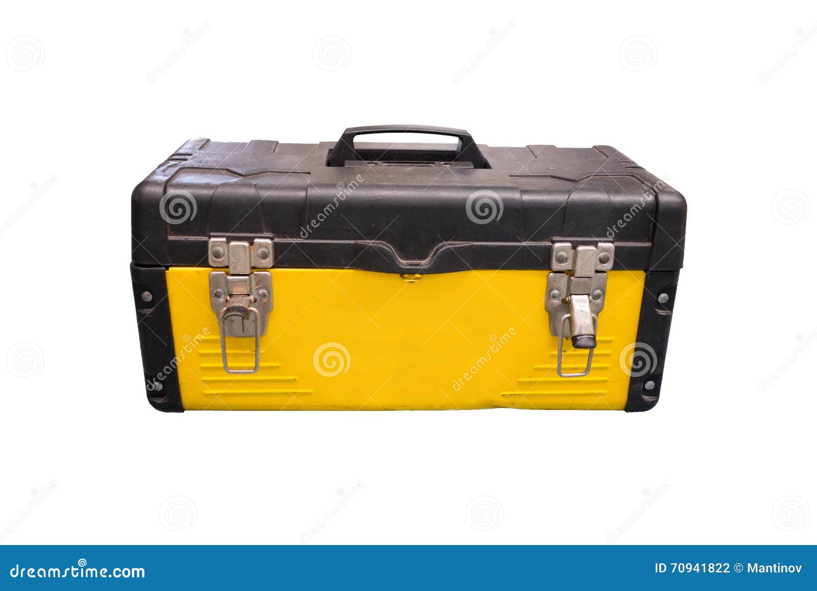 Isolated yellow tool box stock photo. Image of white - 70941822