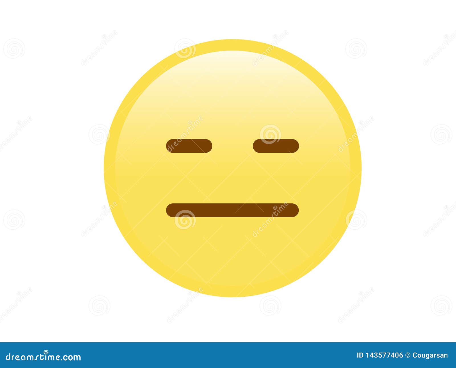 Isolated Yellow Unhappy, Disappointed, Sad Flat Icon Stock Vector ...