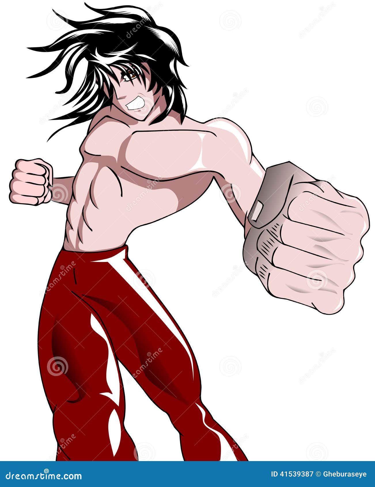 Isolated Young Fighter Cartoon Stock Illustration - Illustration of ...