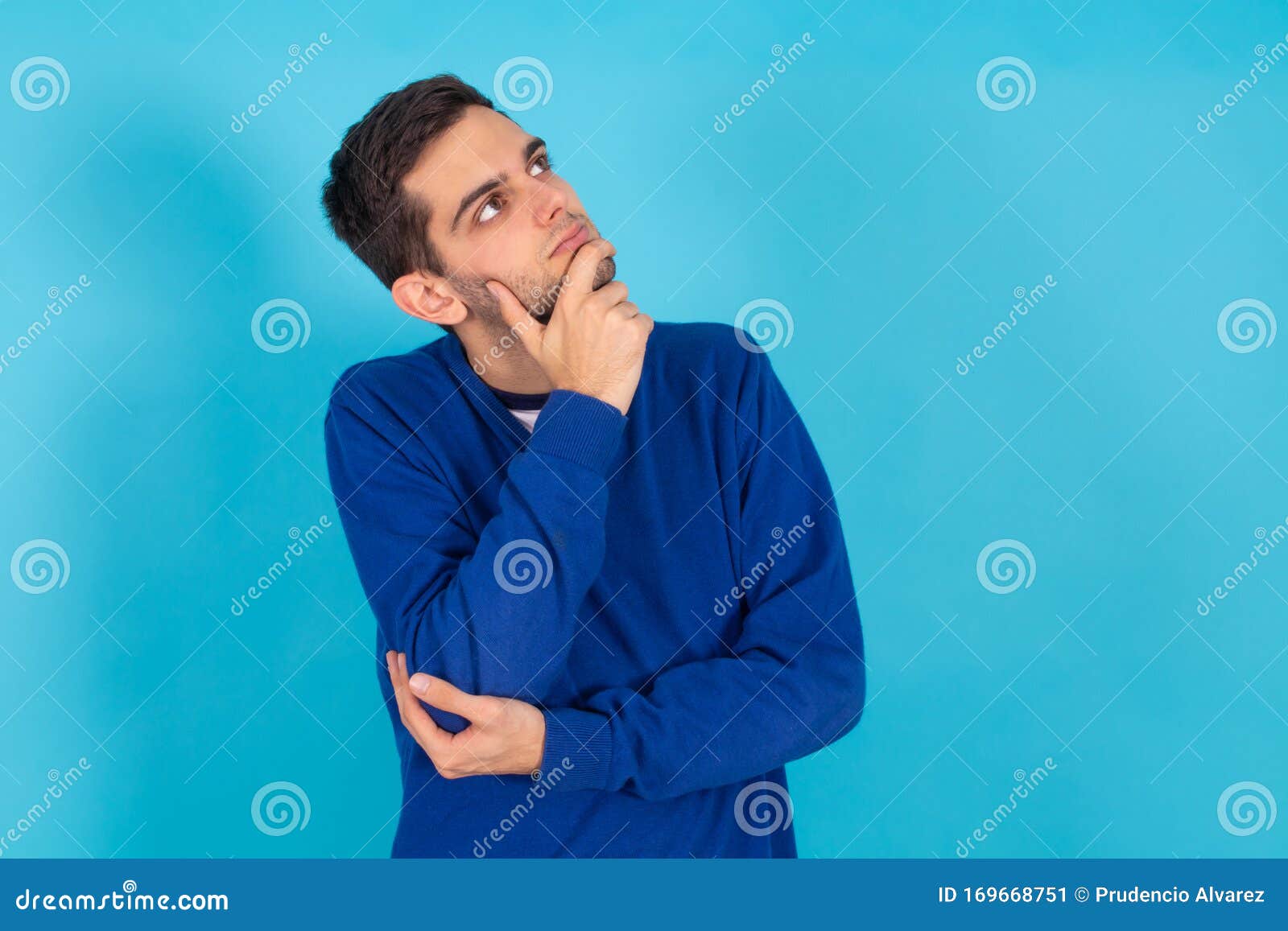 Isolated young man stock image. Image of isolated, blue - 169668751