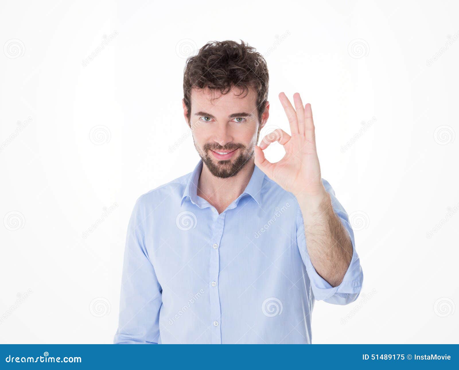 Isolated Young Man Makes Okay Stock Image - Image of friendly, correct ...