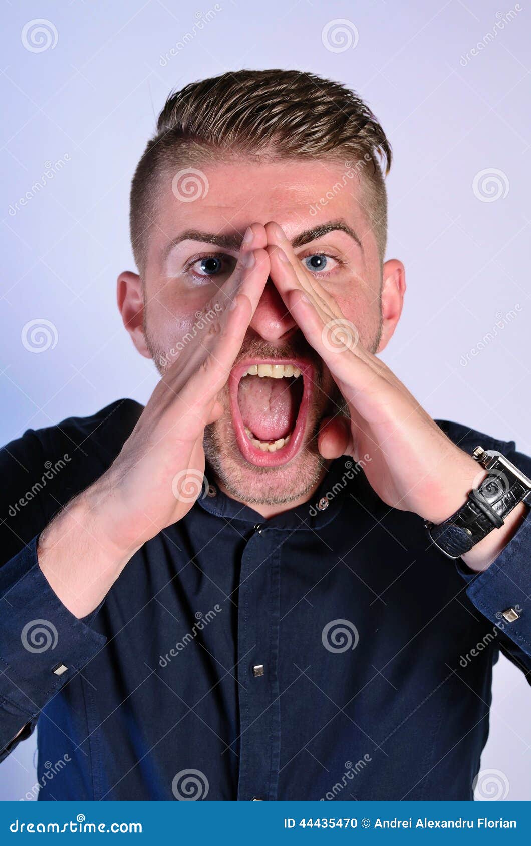 Isolated young man stock photo. Image of male, screaming - 44435470