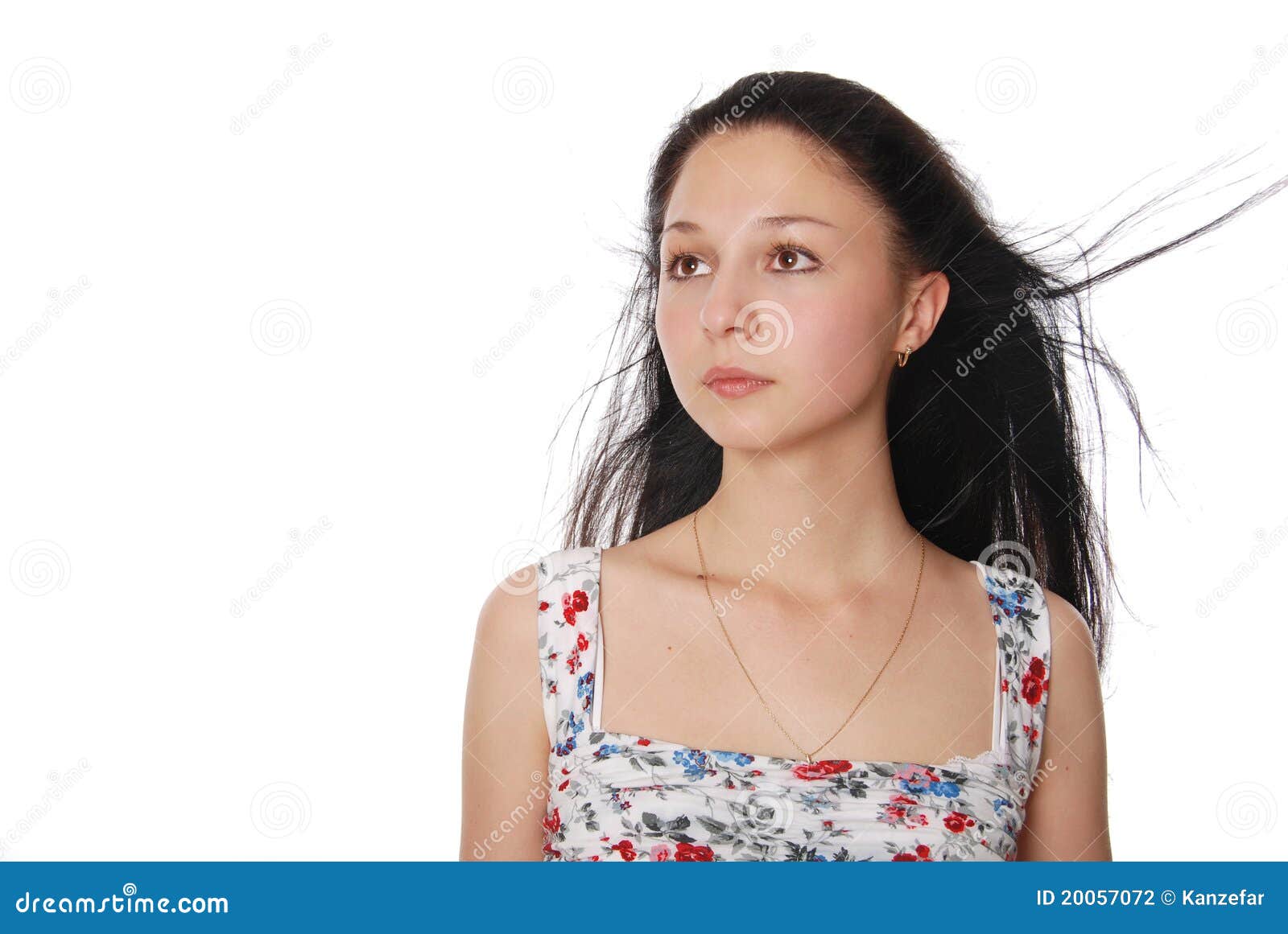 The Isolated Young Woman Looking Aside Stock Photo - Image of human ...