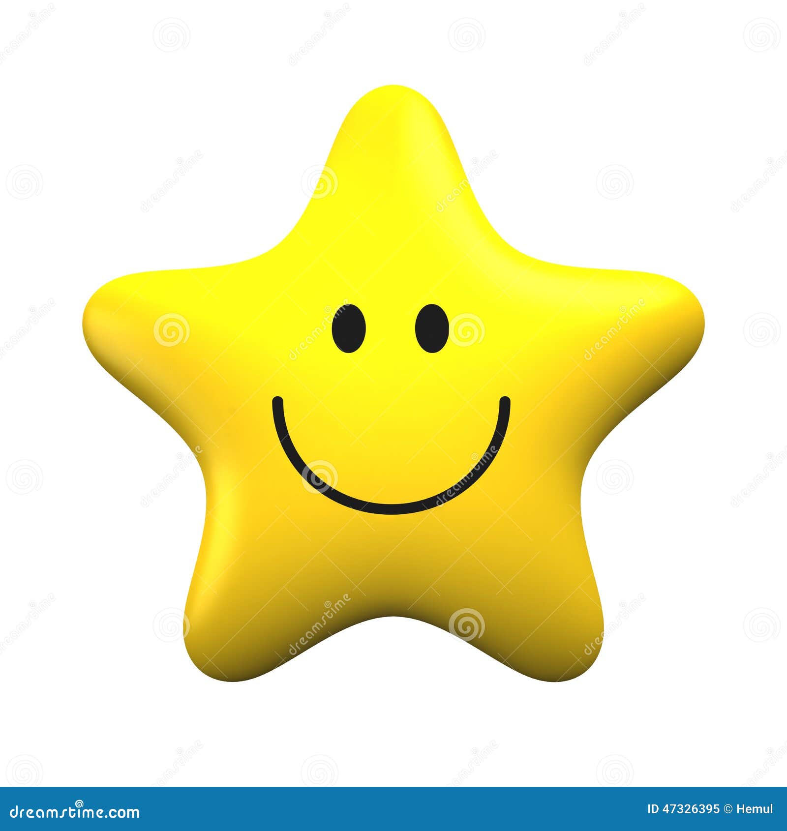 Isolater Sonriente Amarillo De La Estrella En Blanco Stock de ...