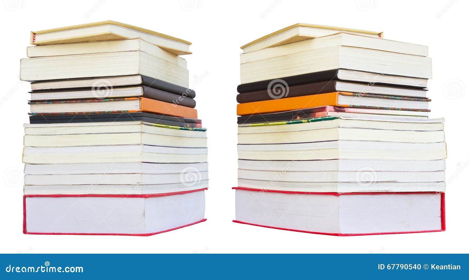 Isolates both books pile. stock photo. Image of education - 67790540