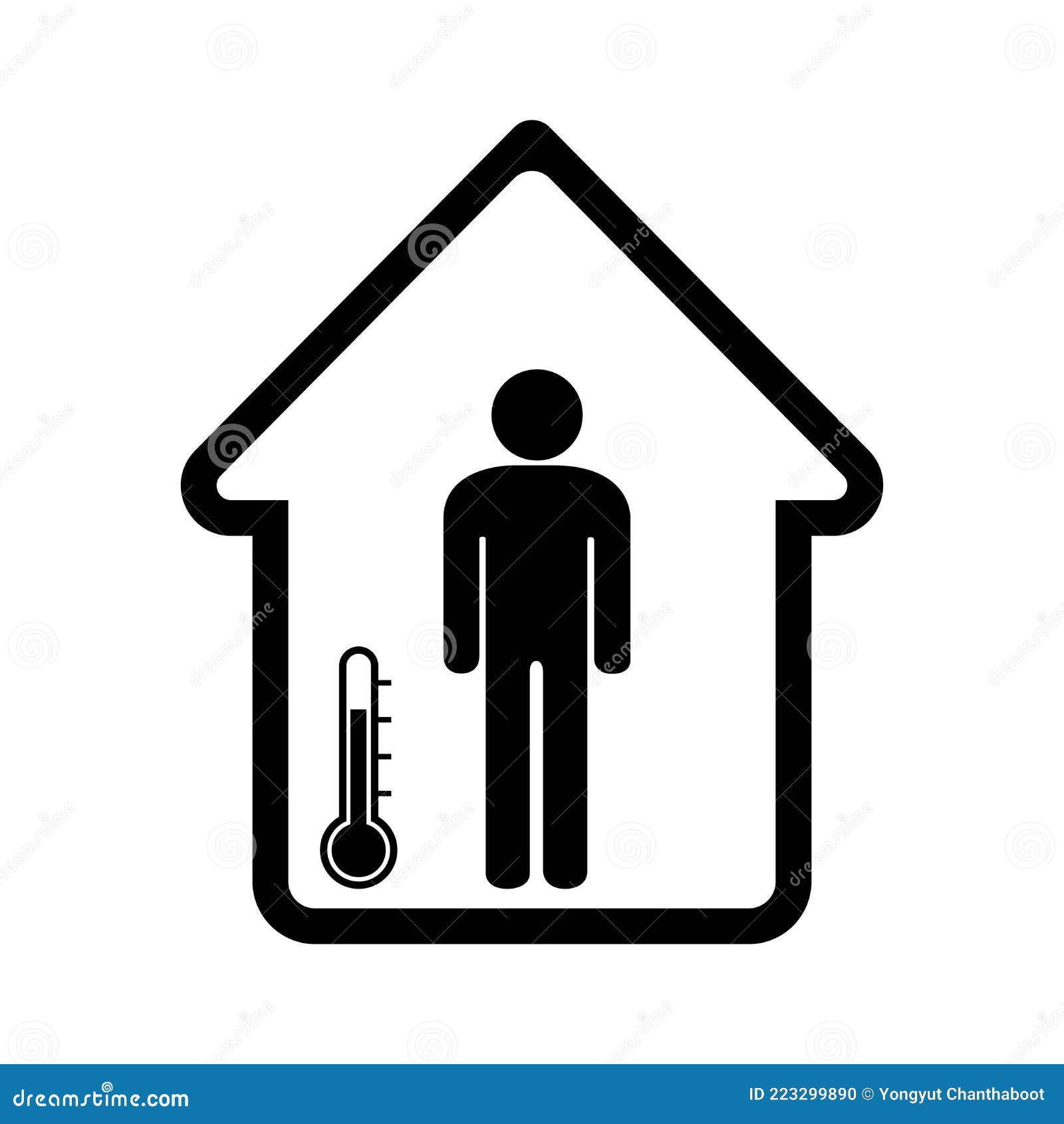 Isolation Area for Temperature Rechecking Black Icon, Vector ...