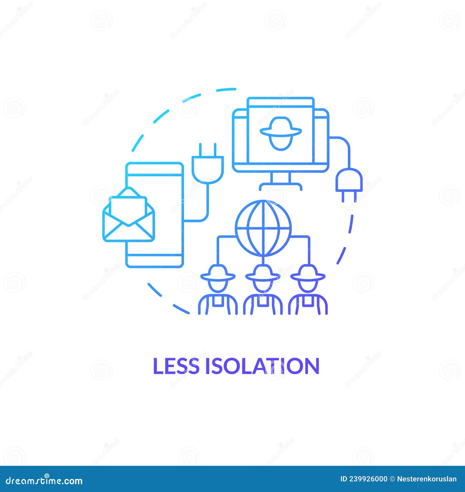 Less Isolation Blue Gradient Concept Icon Stock Vector - Illustration ...