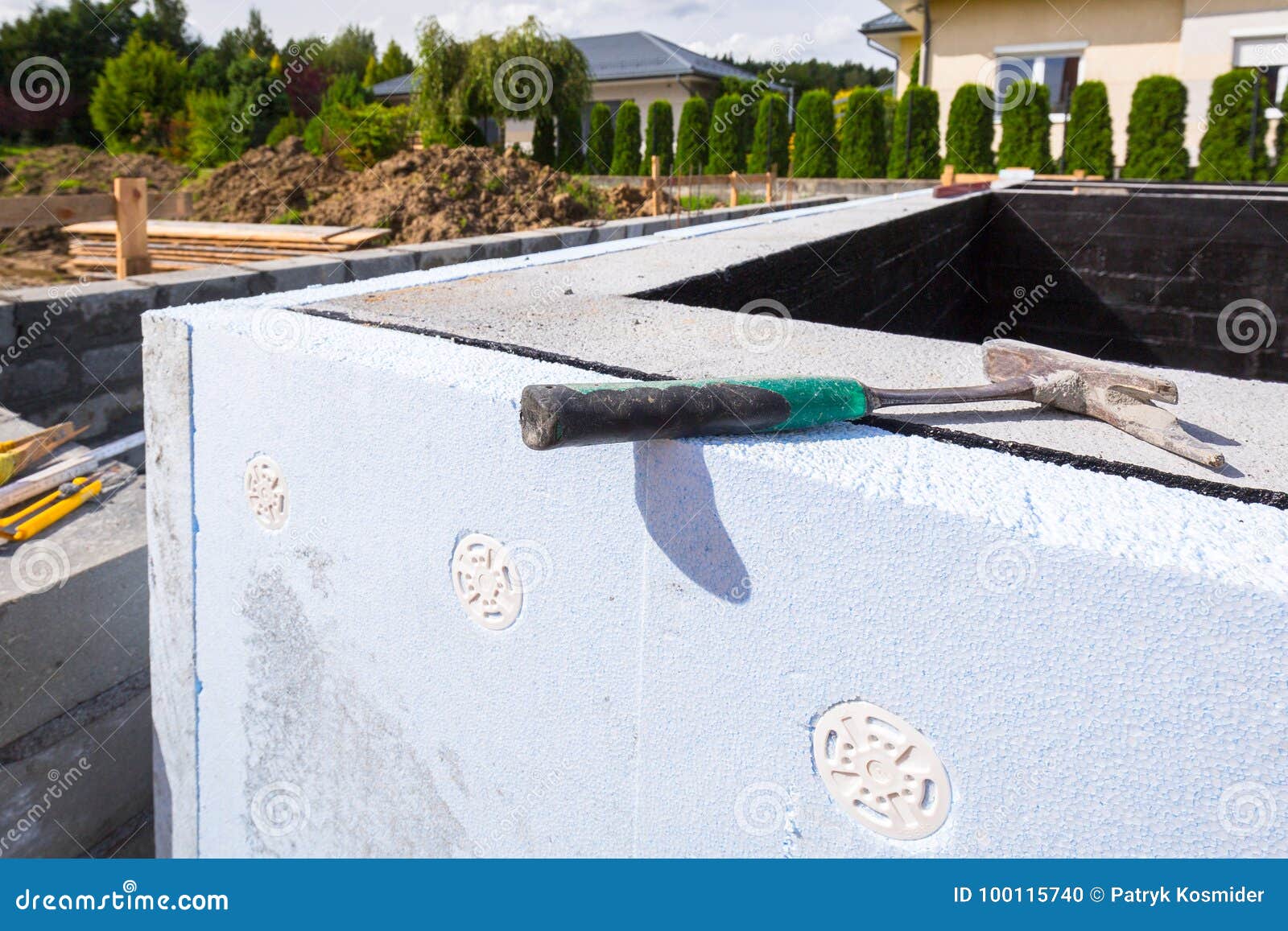 Isolation of the Concrete Foundation Stock Photo - Image of house ...