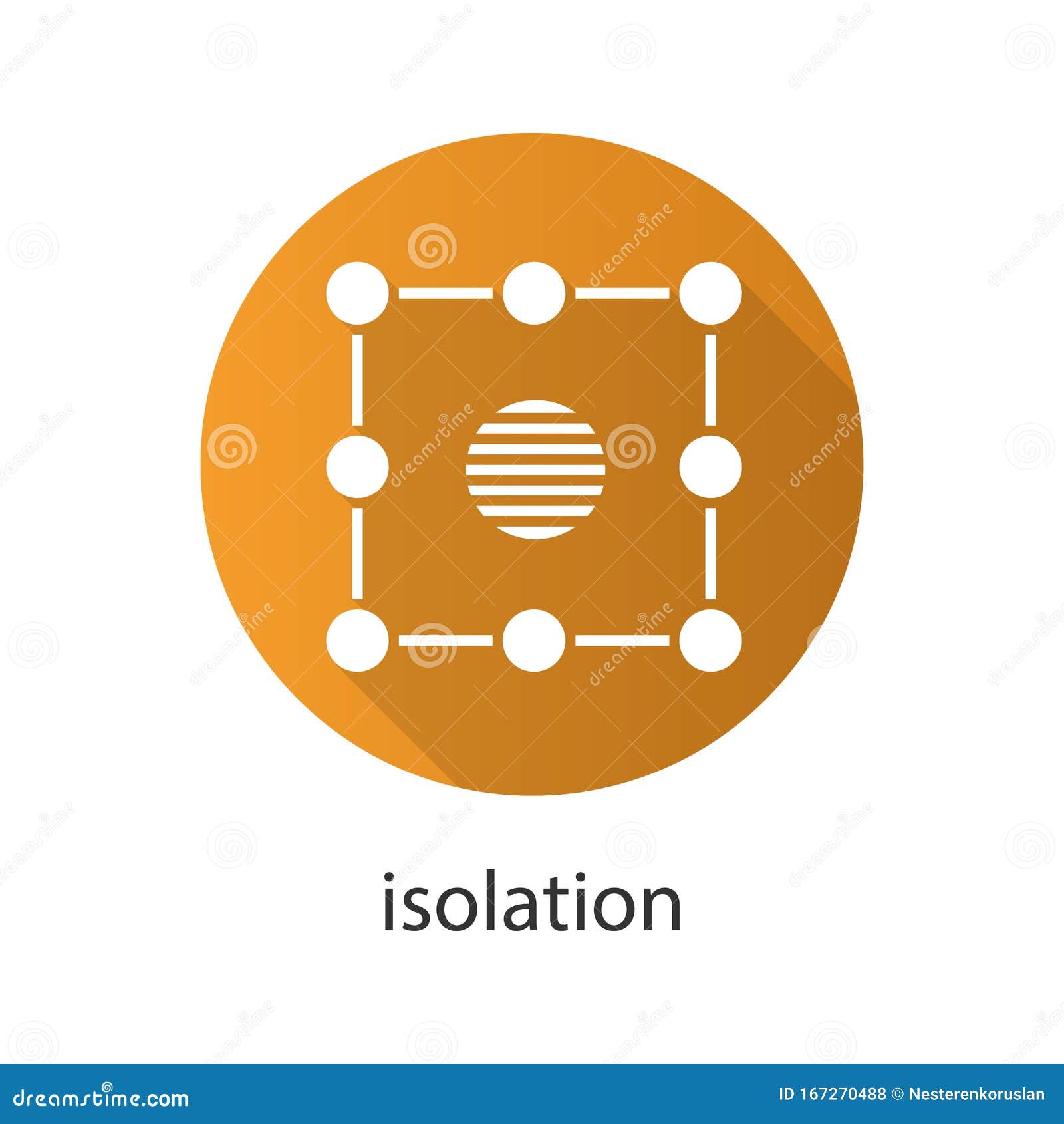 Isolation Flat Design Long Shadow Icon Stock Vector - Illustration of ...
