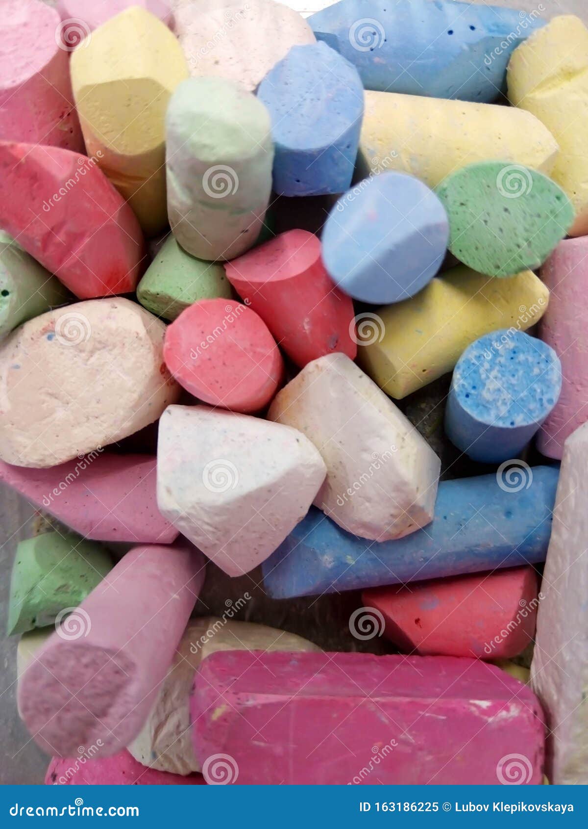 Isolation of Grungy Broken Pieces of Thick Colored Chalk Stock Image ...