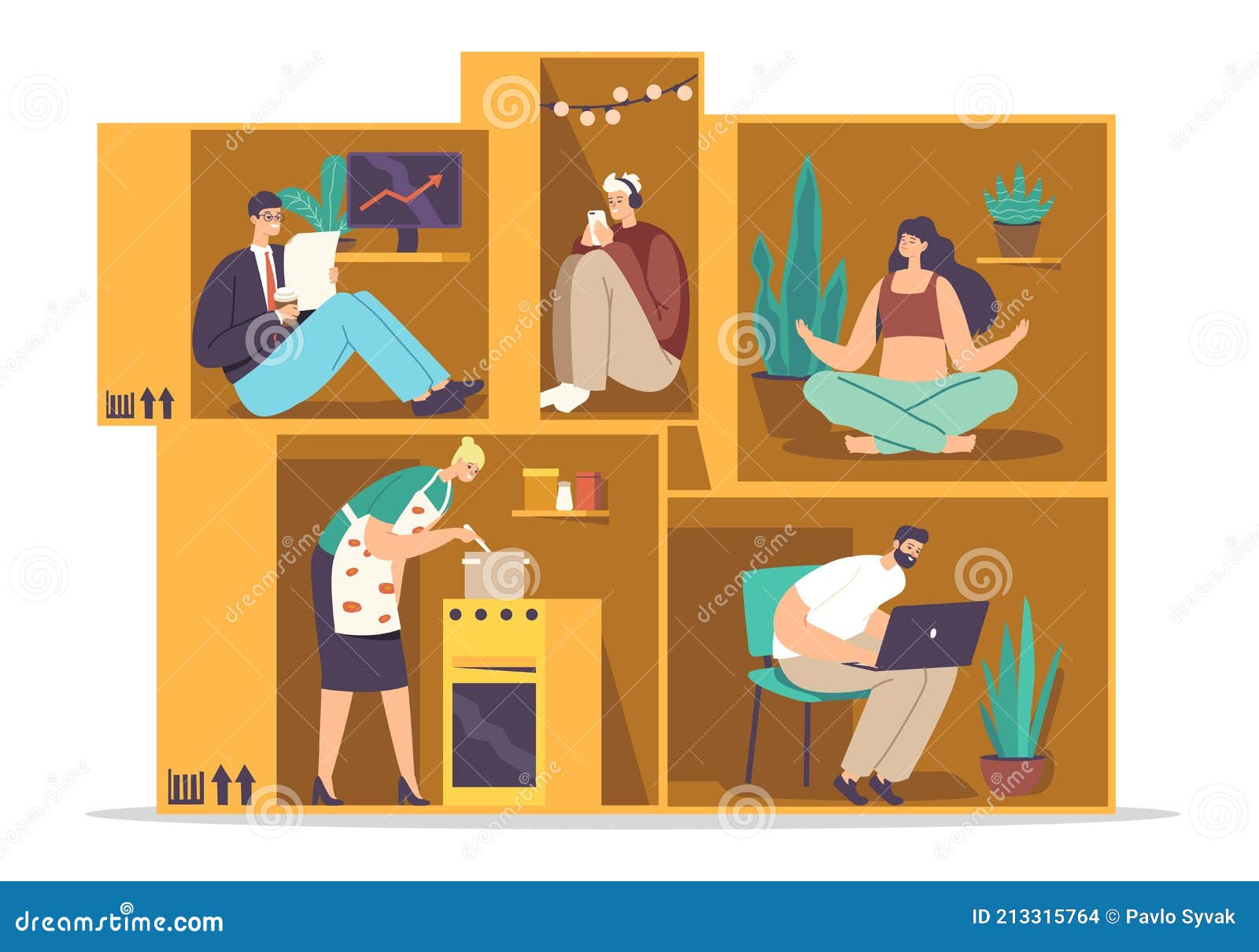 Introvert Female Character Reading Book At Home Vector Cartoondealer