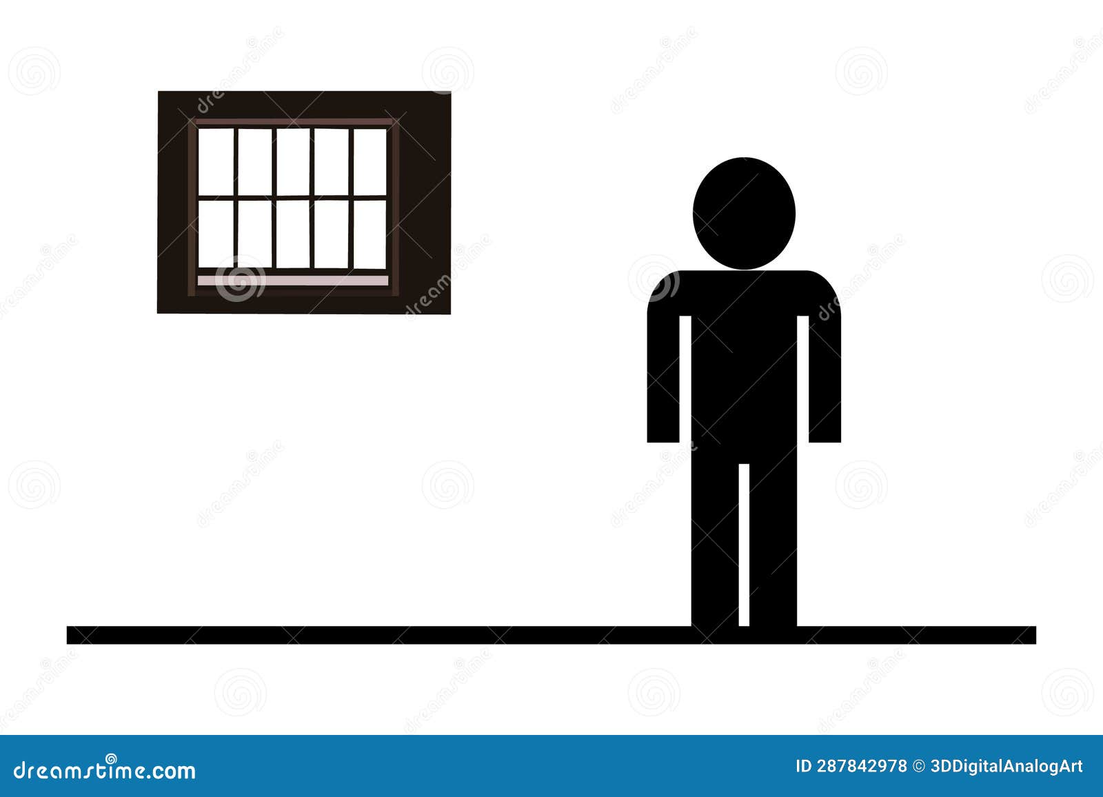 Isolation: a Person Stands Alone in a Room - Vector Stock Vector ...