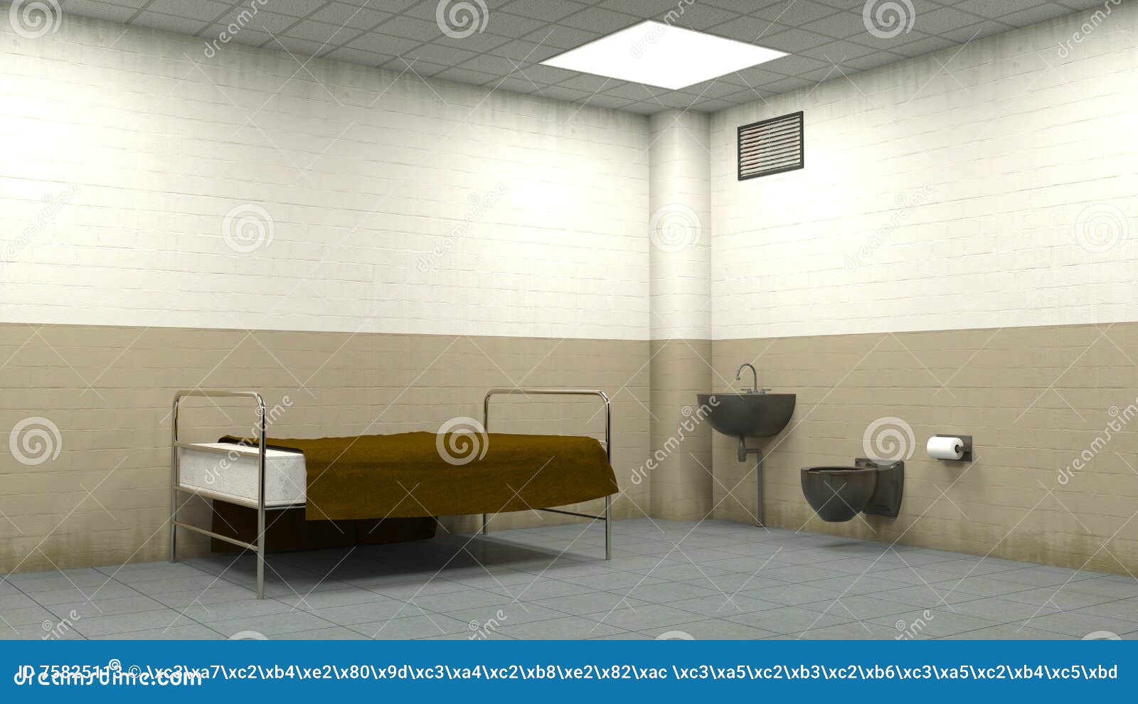 Isolation Room In Intensive Care Unit. Patient Connected To Medical ...