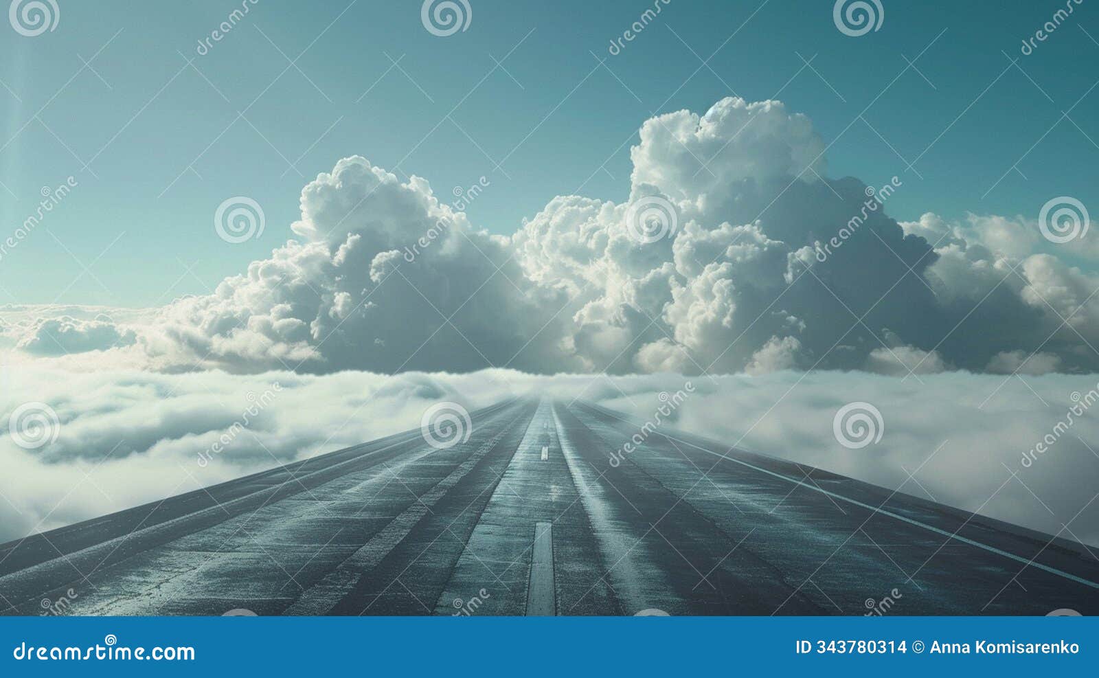 Isolation of Straight Highway Road with Clouds Stock Photo - Image of ...
