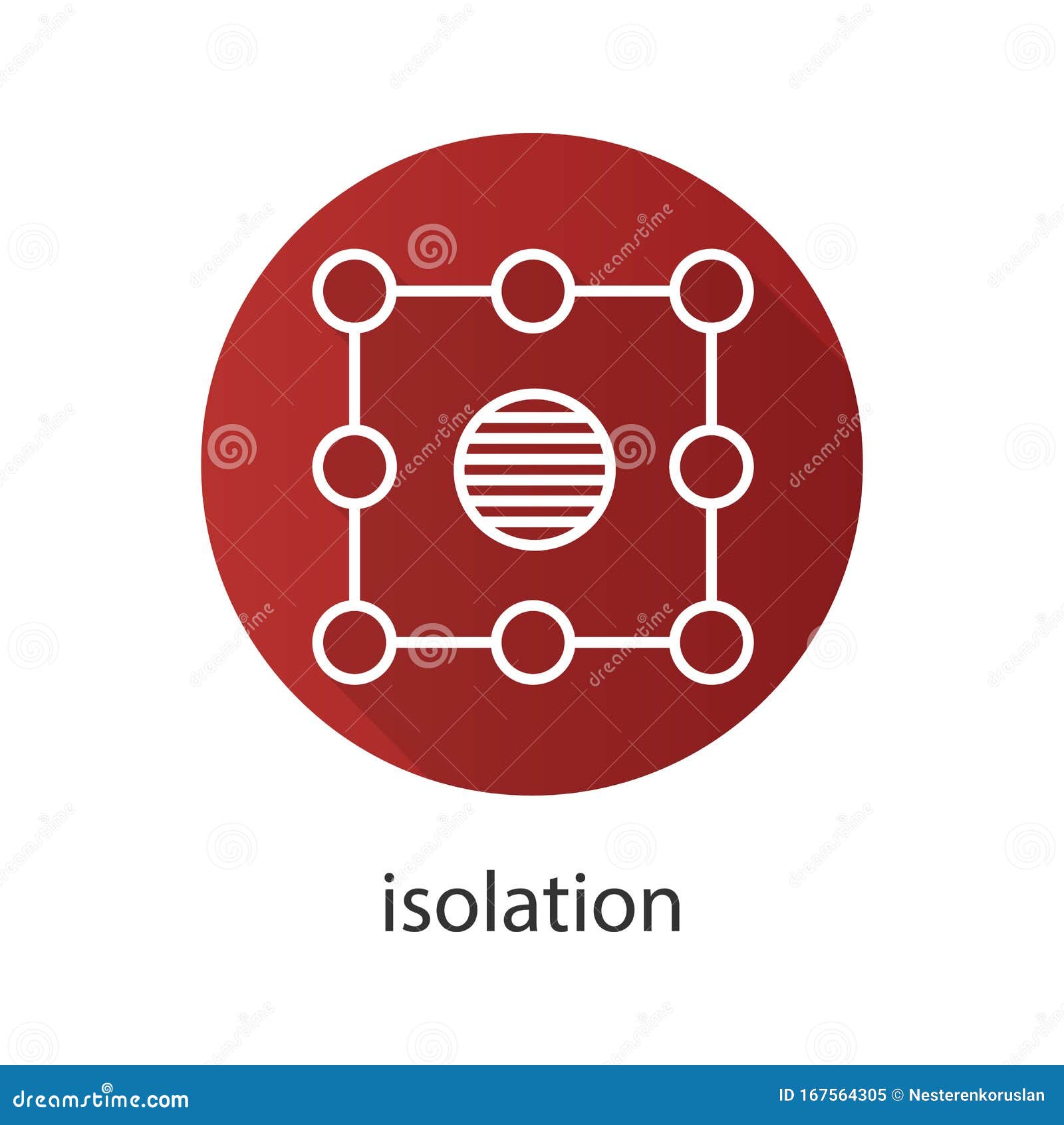 Isolation Symbol Flat Linear Long Shadow Icon Stock Vector ...