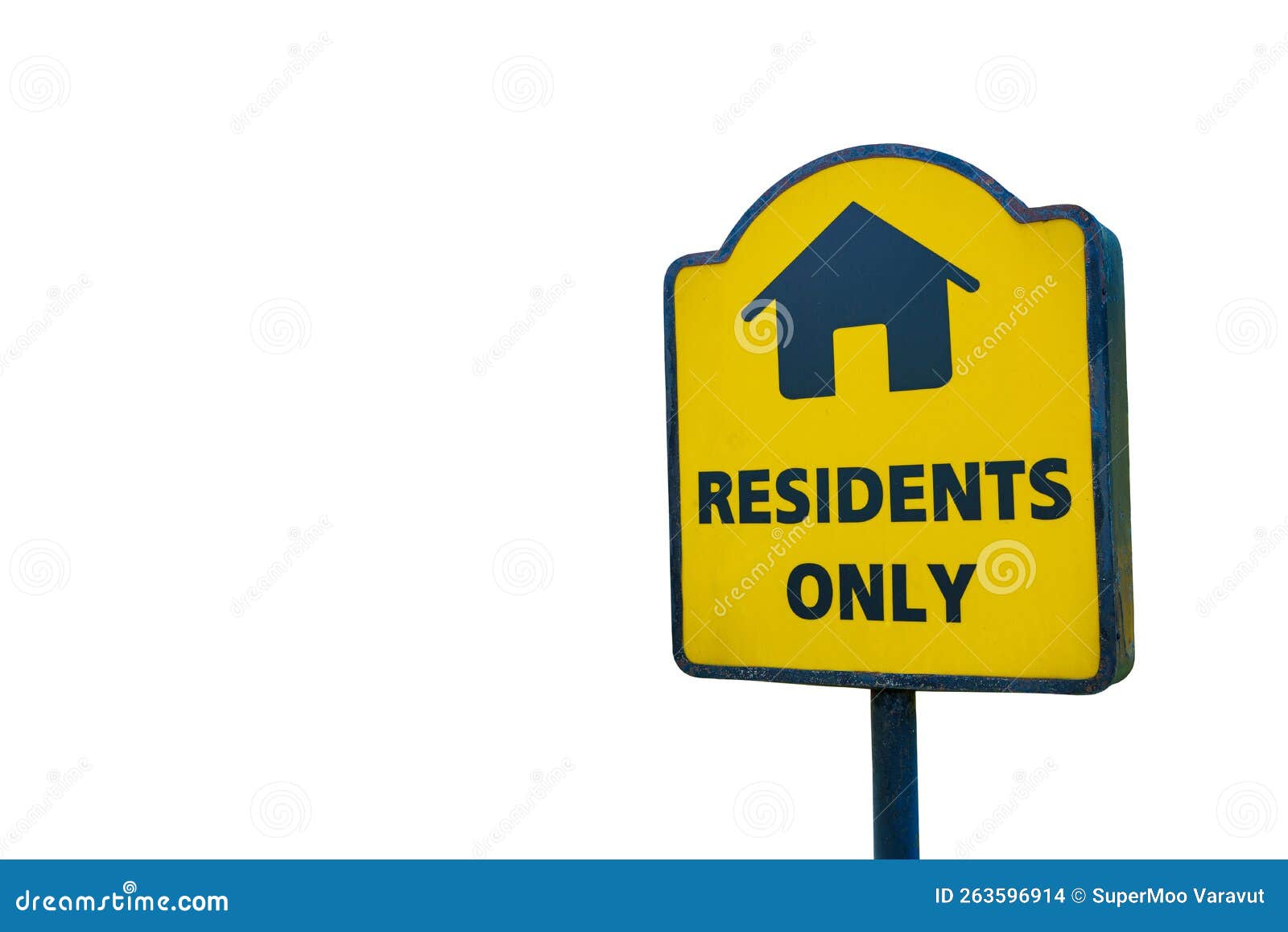 Isolation Symbol Resident only Yellow on White Background Stock Photo ...