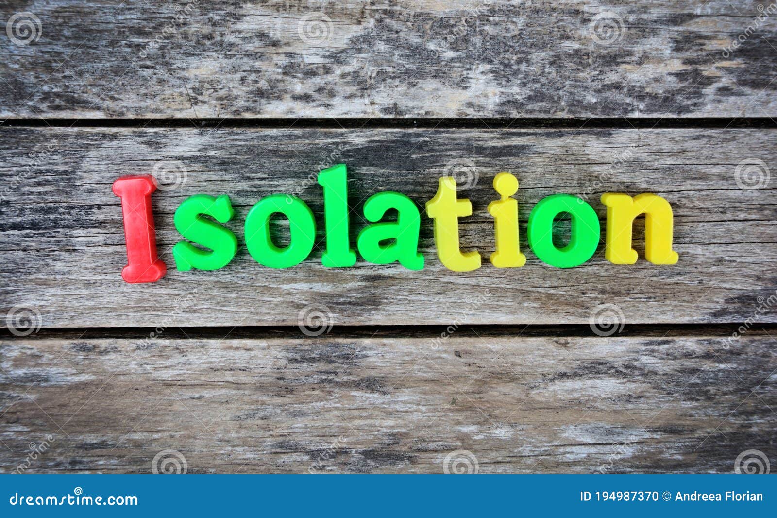 Isolation Word on a Wooden Table Stock Photo - Image of frustration ...