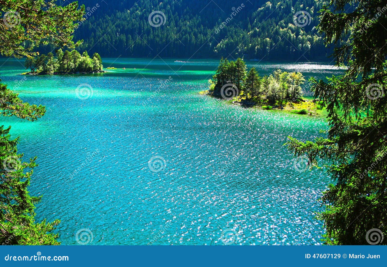 Isole di eibsee del lago immagine stock. Immagine di europa - 47607129