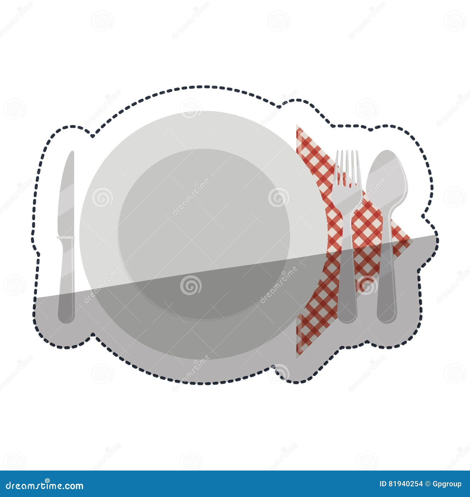 Isolerad Bestick- Och Plattadesign Stock Illustrationer - Illustration ...