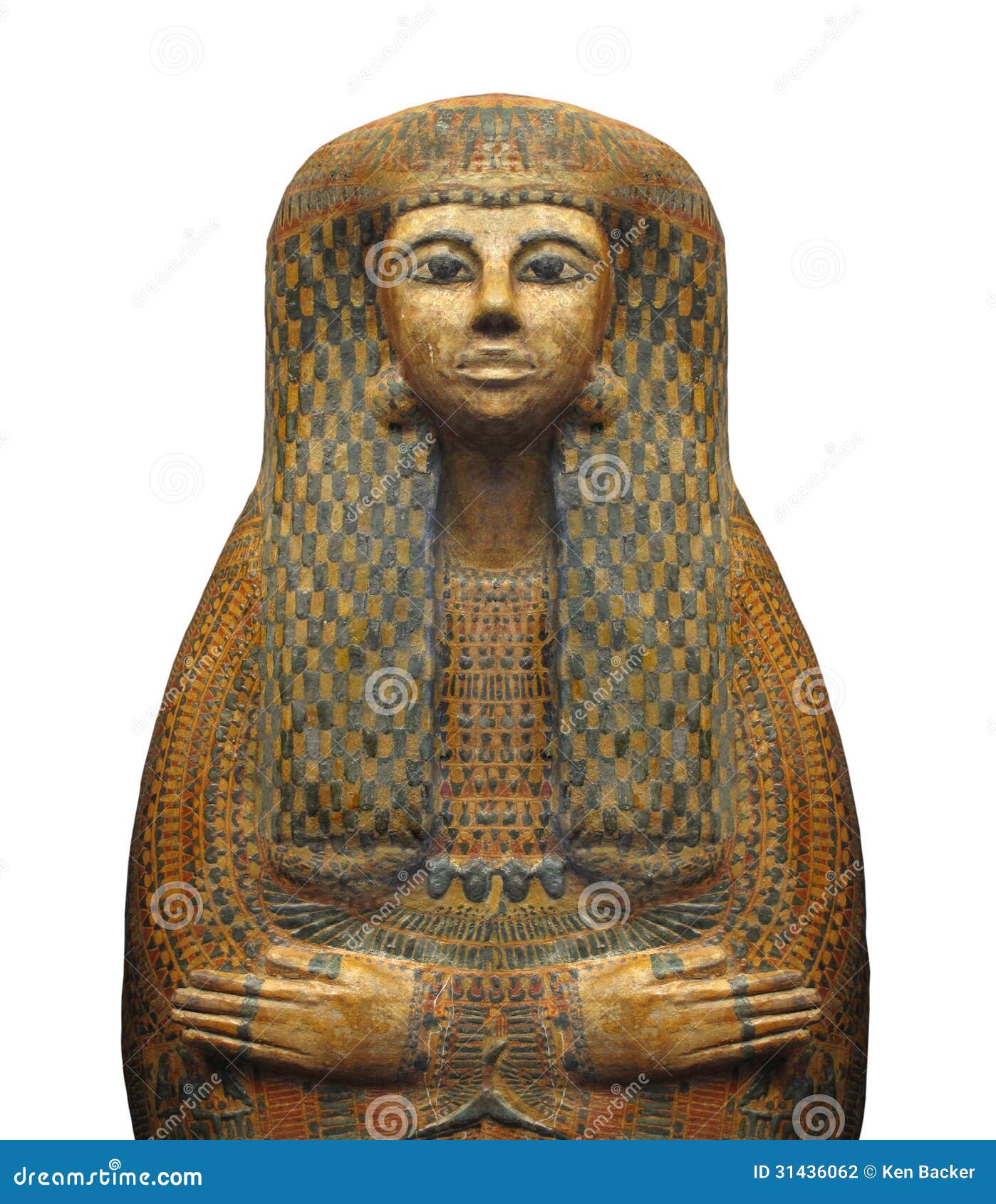 Isolerad Forntida Egyptisk Sarkofag. Arkivfoto - Bild av isolerat ...