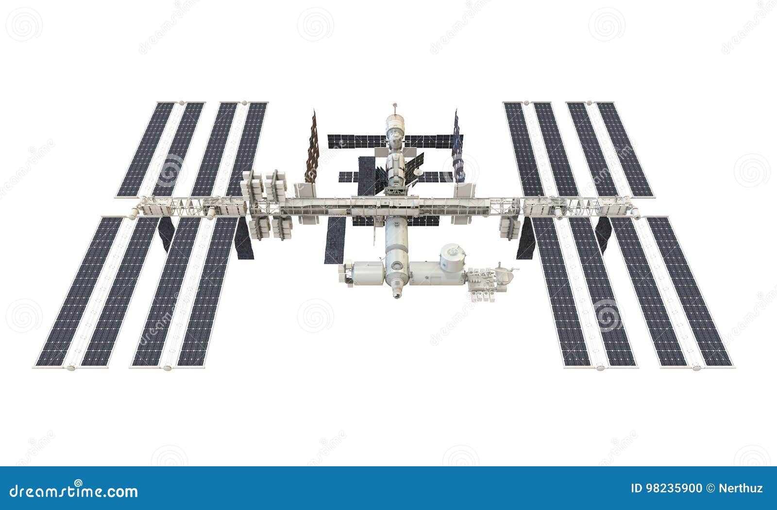 Isolerad Internationella Rymdstationen Stock Illustrationer ...
